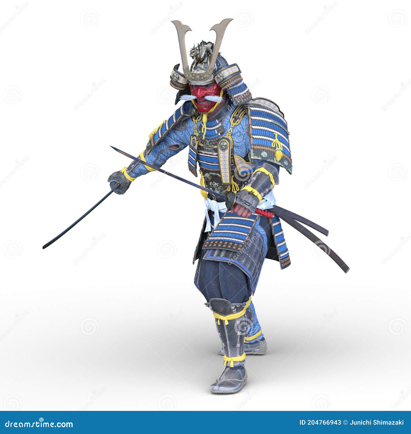 3D Rendering of Tengu Samurai Stock Illustration - Illustration of ...