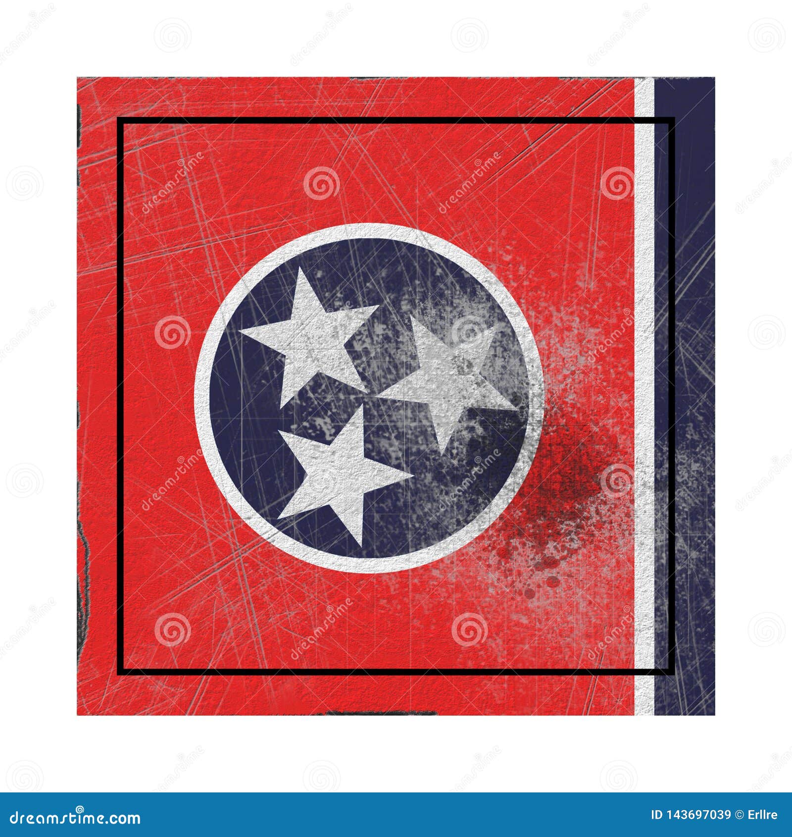 Old Tennessee State flag stock illustration. Illustration of vintage ...