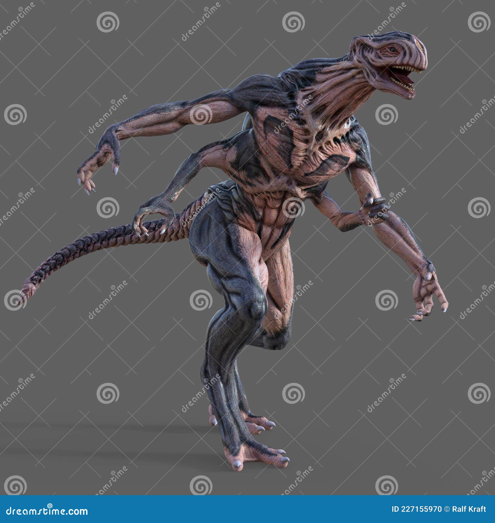 3D-illustration of an Isolated Dangerous Alien Stock Illustration ...