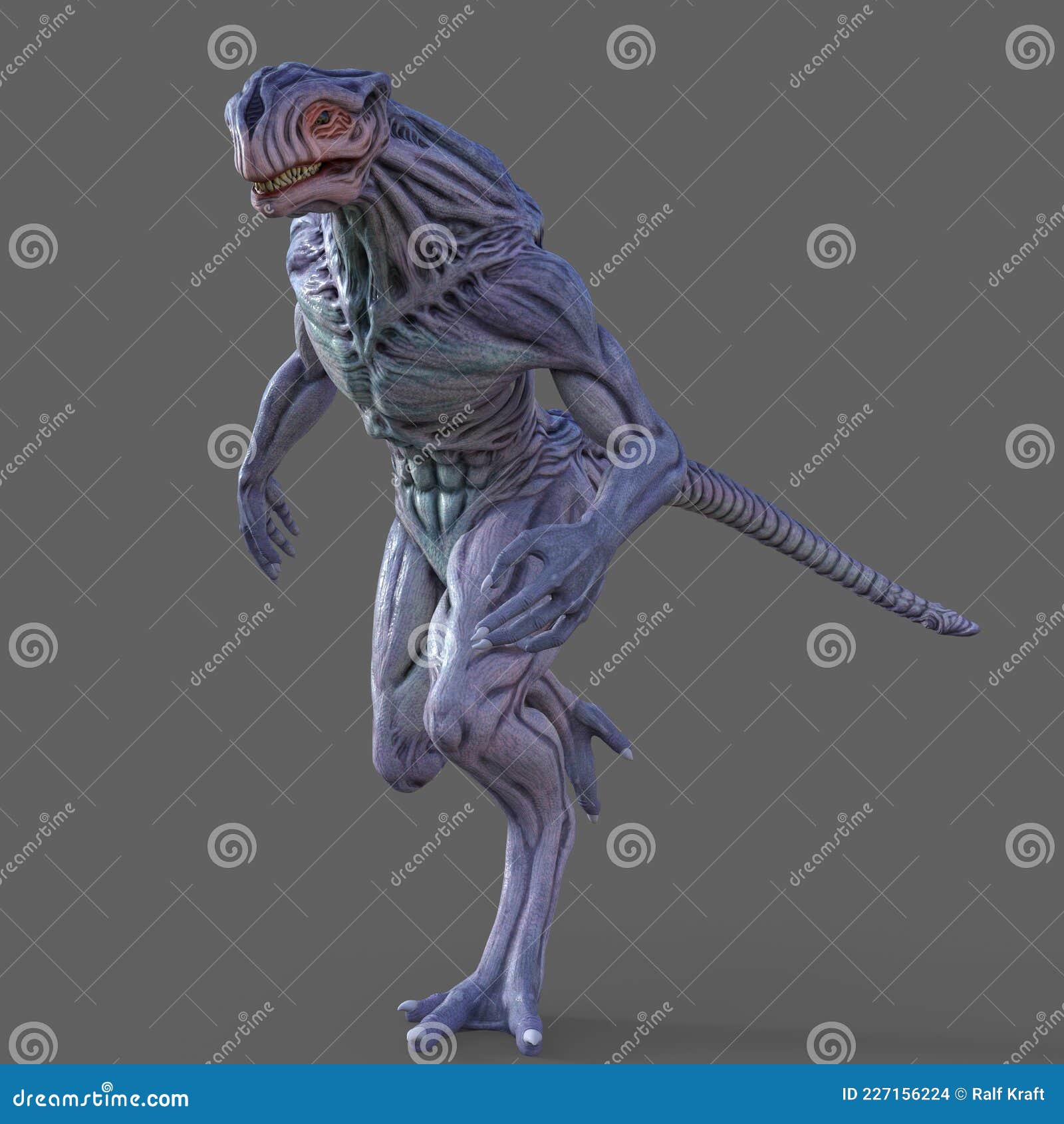 3D-illustration of an Isolated Dangerous Alien Stock Illustration ...