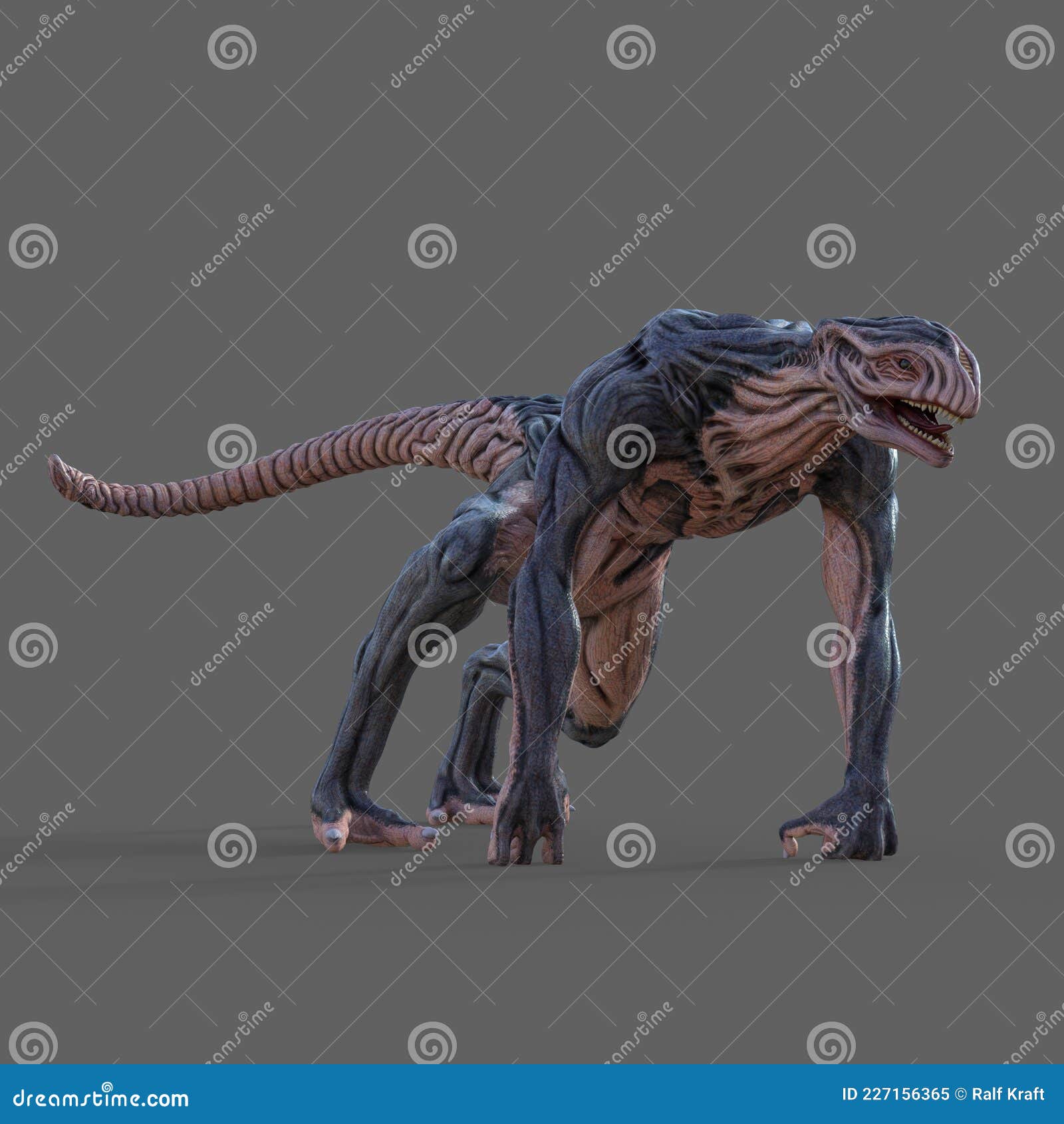 3D-illustration of an Isolated Dangerous Alien Stock Illustration ...