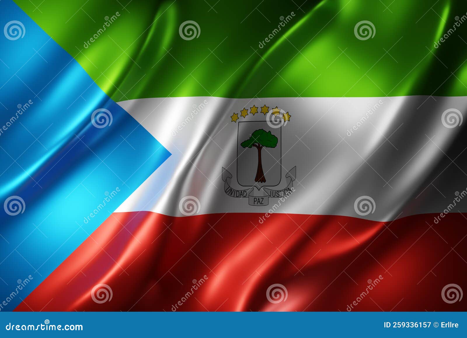 Equatorial Guinea 3d flag stock illustration. Illustration of patriotic ...