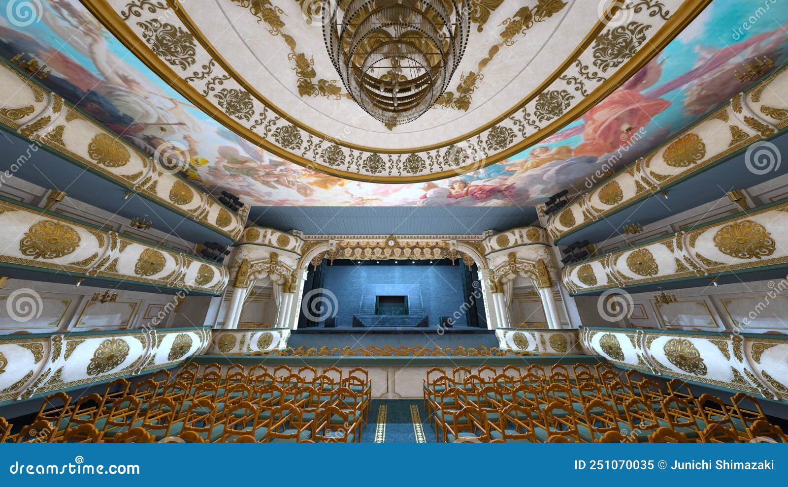 3D Rendering of the Theater Stock Illustration - Illustration of ...