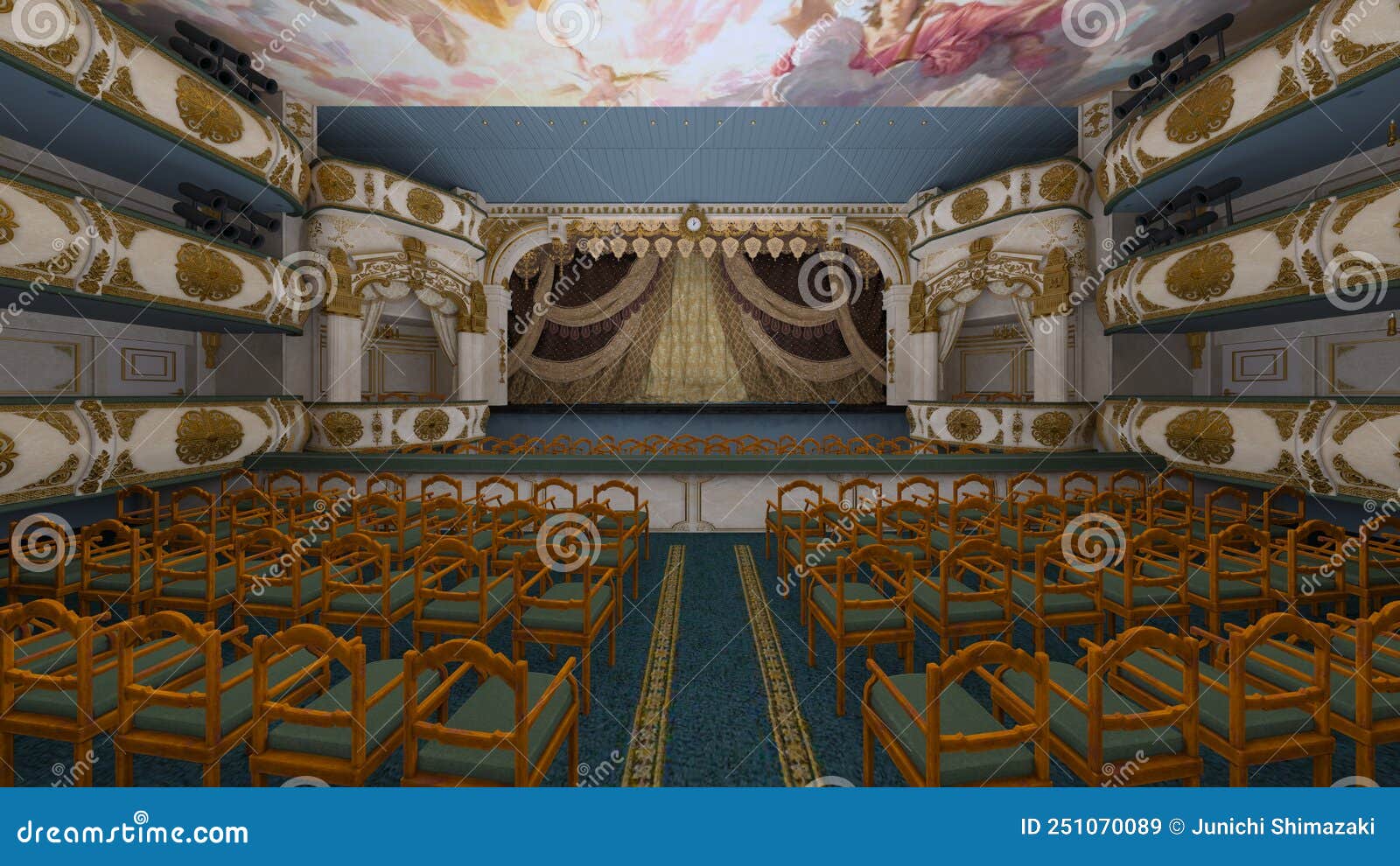 3D Rendering of the Theater Stock Illustration - Illustration of hobby ...