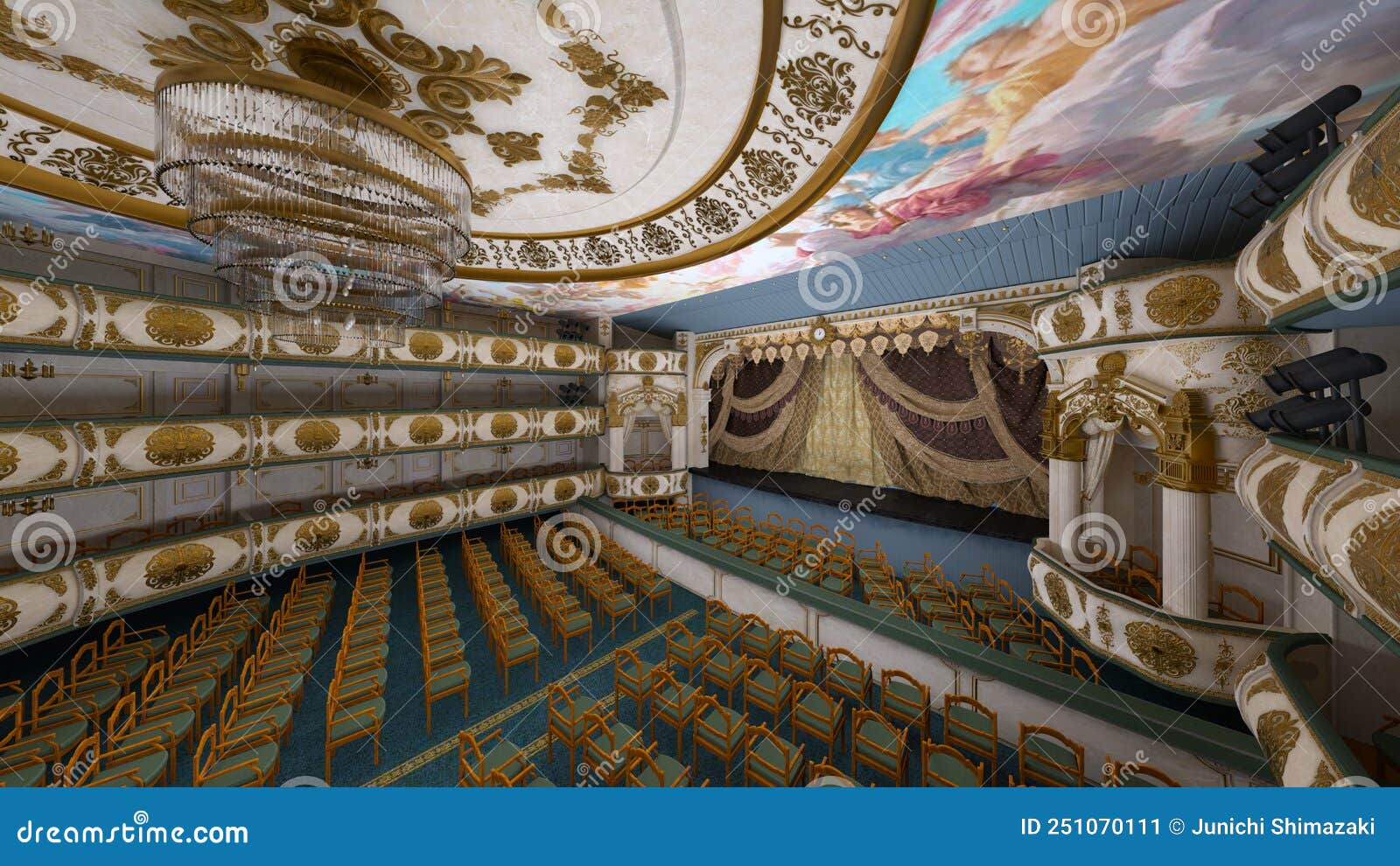 3D Rendering of the Theater Stock Illustration - Illustration of seat ...