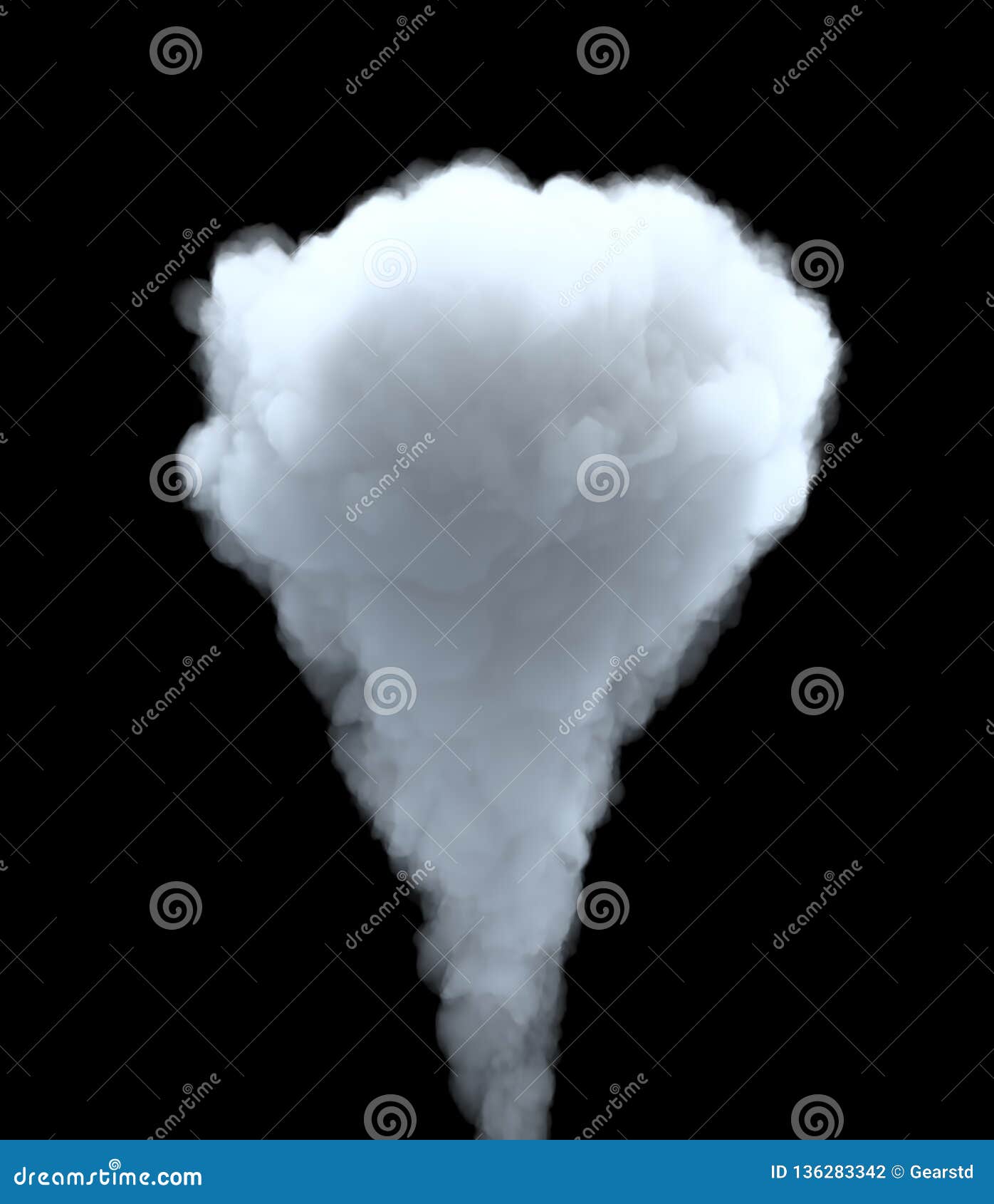 3d Rendering of Thick Smoke Cloud on Black Background Stock ...