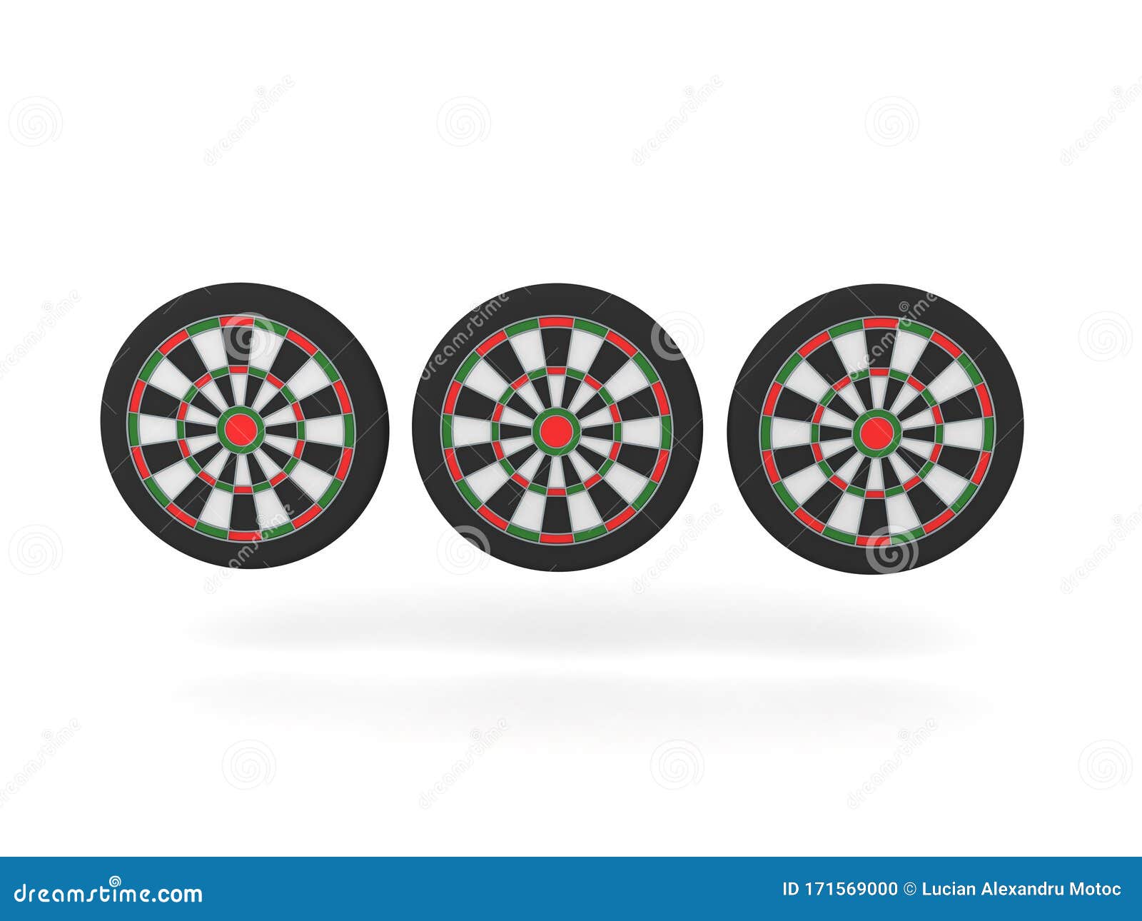3D Rendering of Three Dart Targets Stock Illustration - Illustration of ...