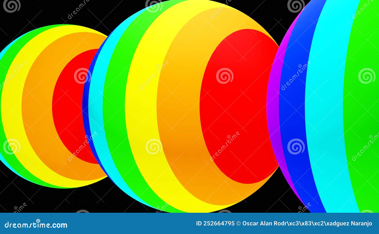 3D Rendering. Three-dimensional Spheres with a Pattern of Lines with ...