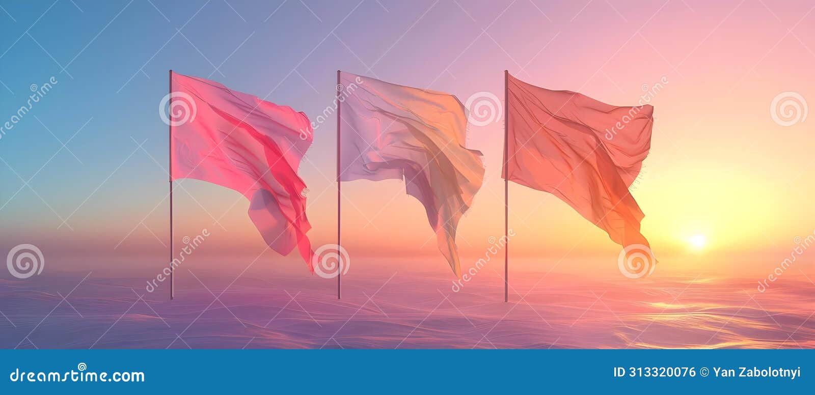 3D Rendering of Three Flags Symbolizing Chronic Fatigue Syndrome ...