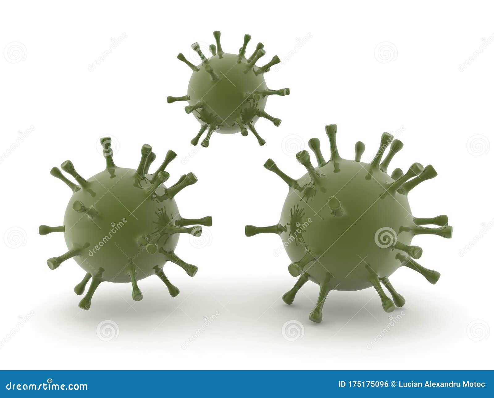 3D Rendering of Three Germ Bacteria Microbes Stock Illustration ...