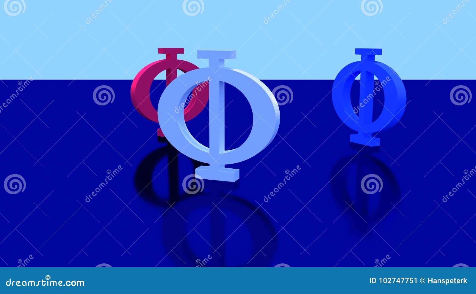 Three Greek Upper-case Character PHI Stock Illustration - Illustration ...