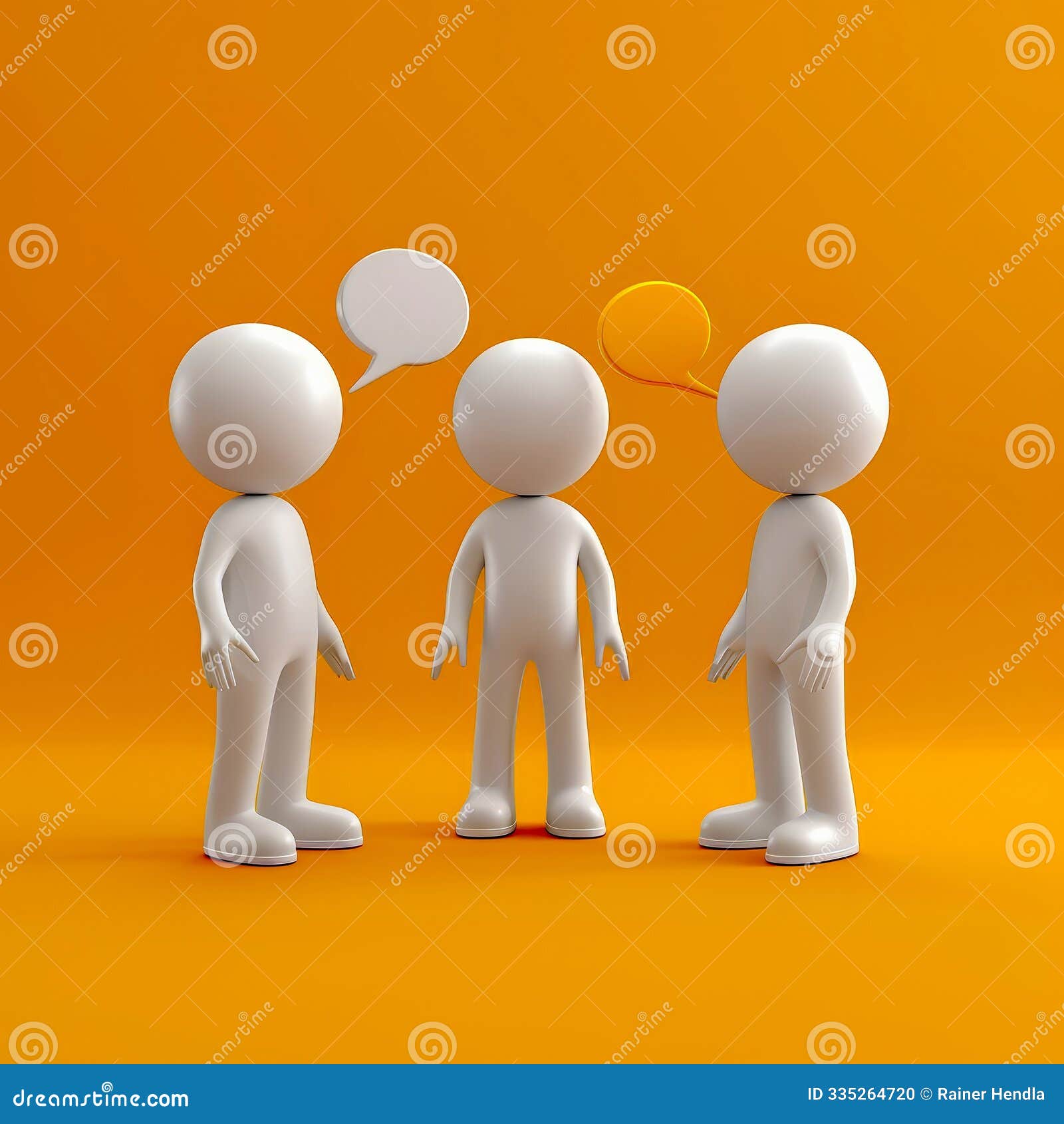 3D Rendering of Three People Talking To Each Other Stock Illustration ...