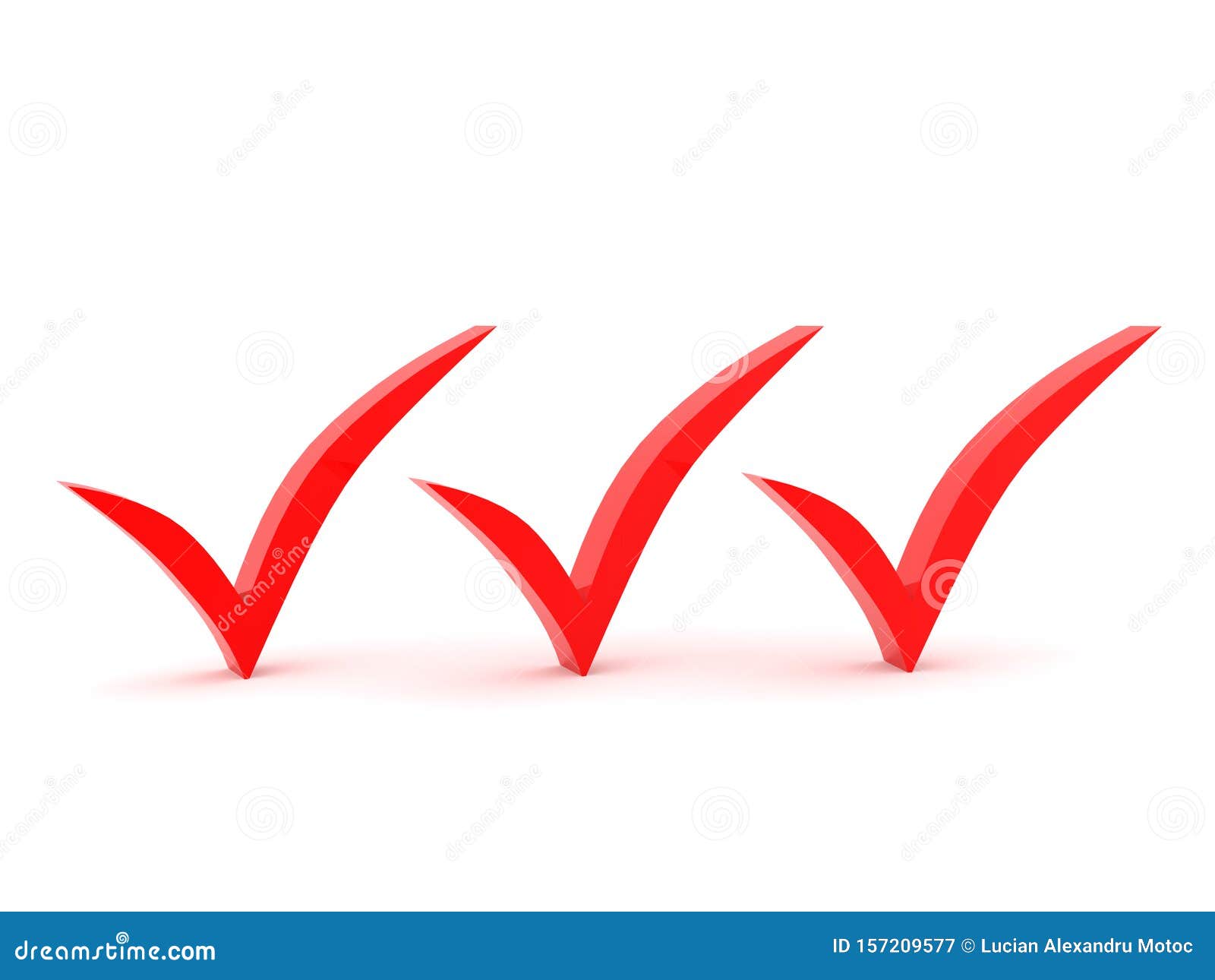3D Rendering of Three Red Checkmarks Stock Illustration - Illustration ...