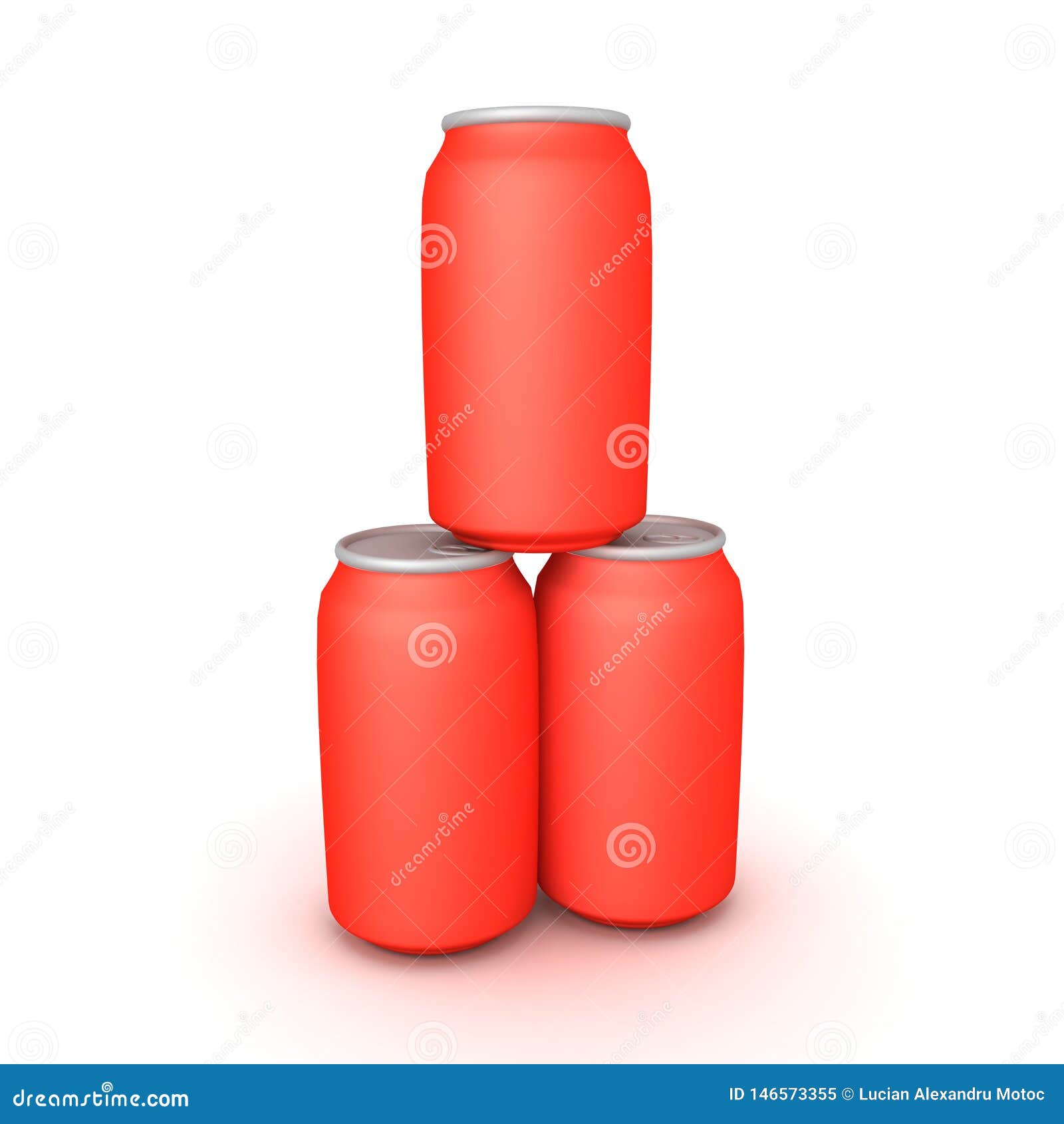 3D Rendering of Three Soda Cans Stock Illustration - Illustration of ...