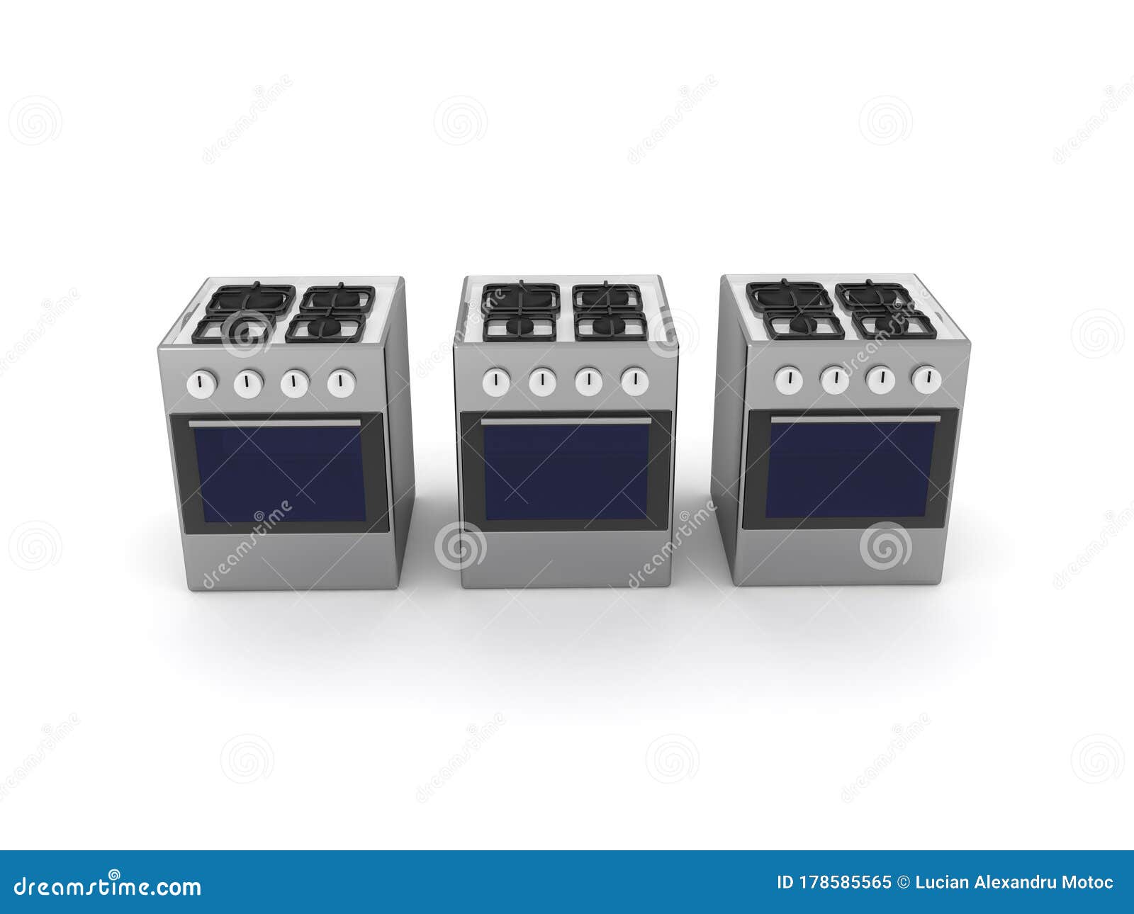 3D Rendering of Three Stoves Stock Illustration - Illustration of fire ...