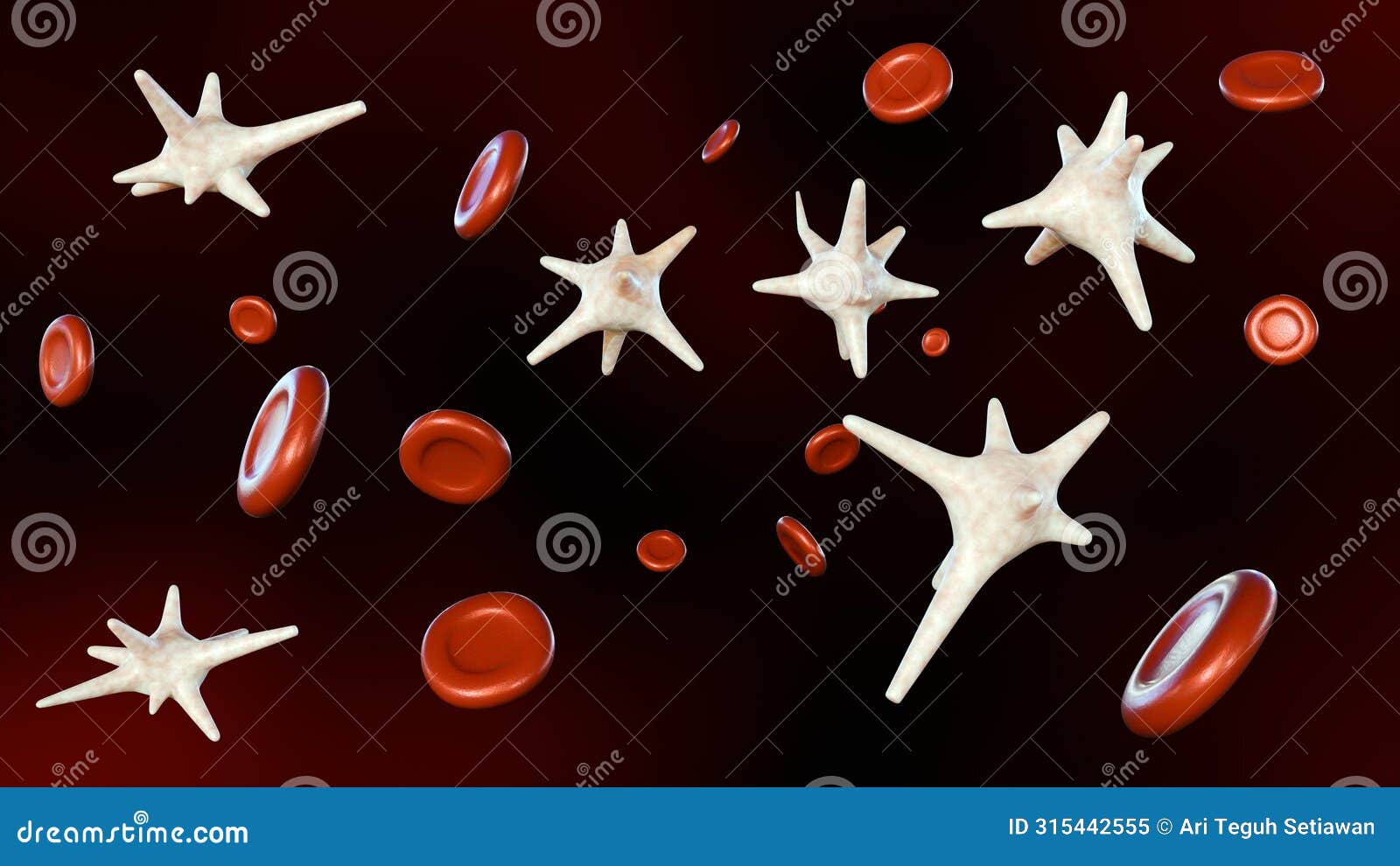 3d Rendering of Thrombocytes and Red Blood Cells Stock Illustration ...