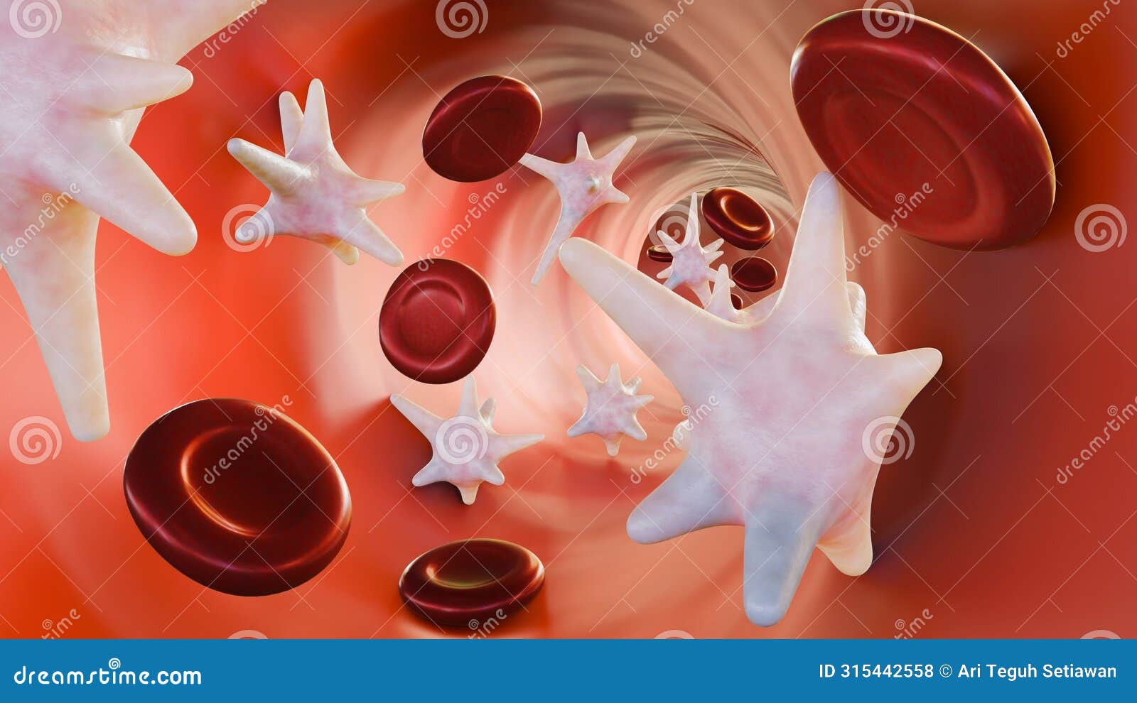 3d Rendering of Thrombocytes and Red Blood Cells Stock Illustration ...
