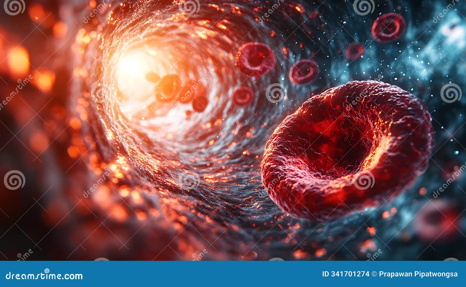 3D Rendering of Thrombus Blocking Blood Flow Stock Illustration ...