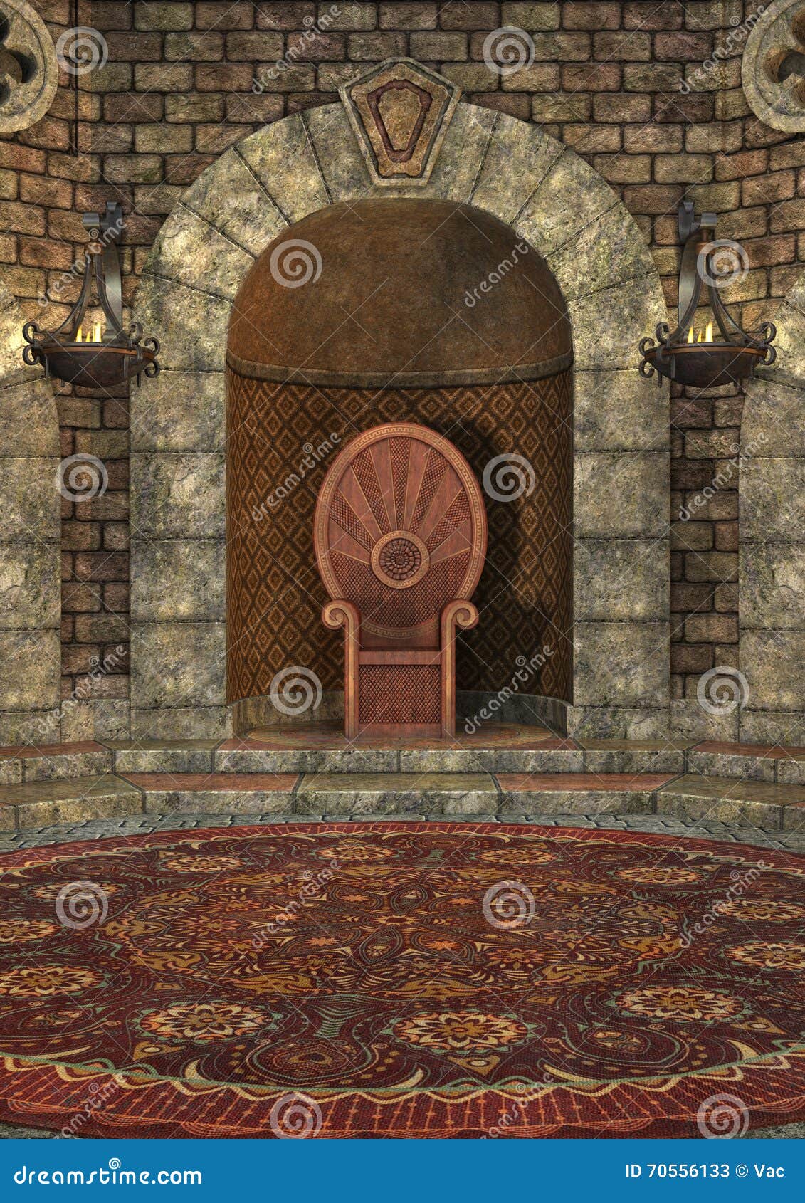 3D Rendering Throne Room stock illustration. Illustration of castle ...