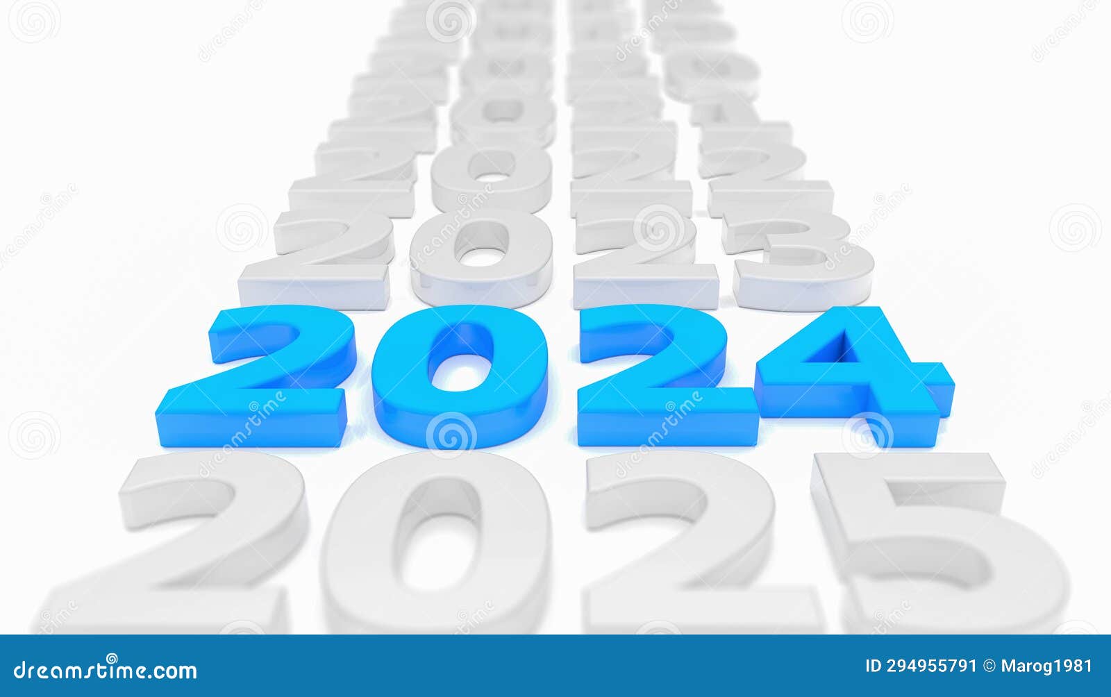 3d Rendering of a Timeline with the Number 2024 in Blue Stock ...