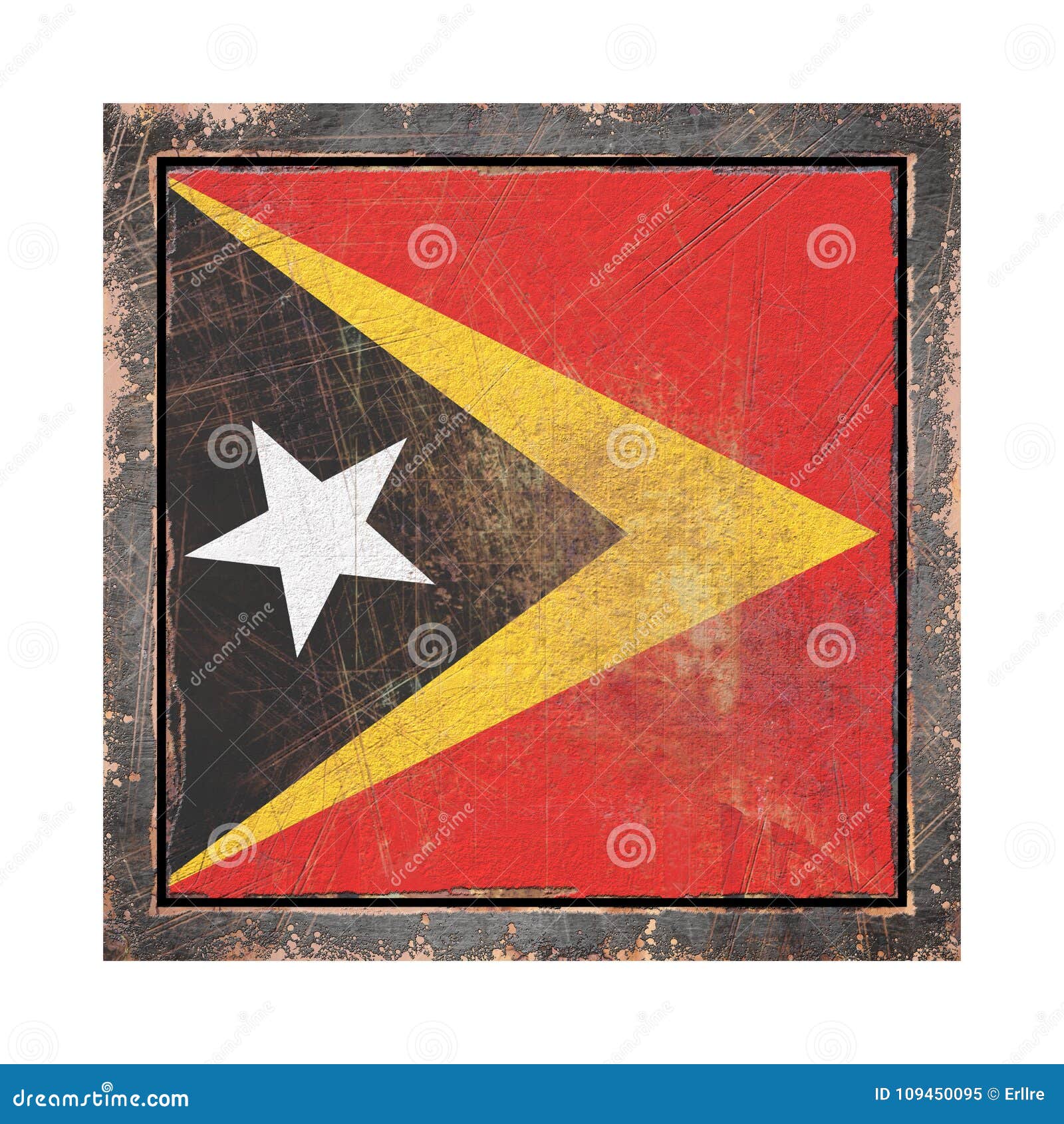 Old Timor-Leste flag stock illustration. Illustration of frame - 109450095