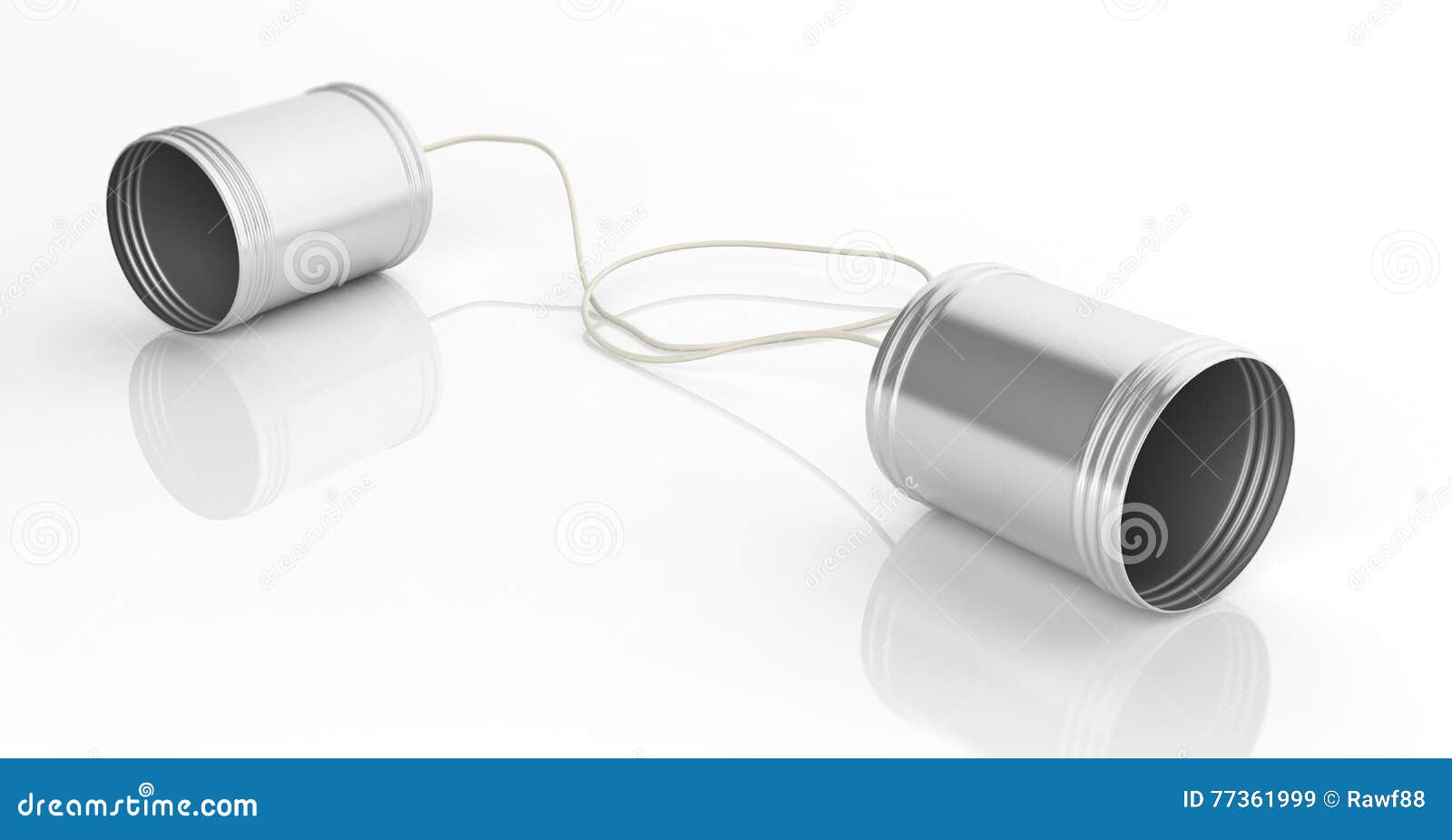 3d Rendering Tin Cans Telephone Stock Illustration - Illustration of ...