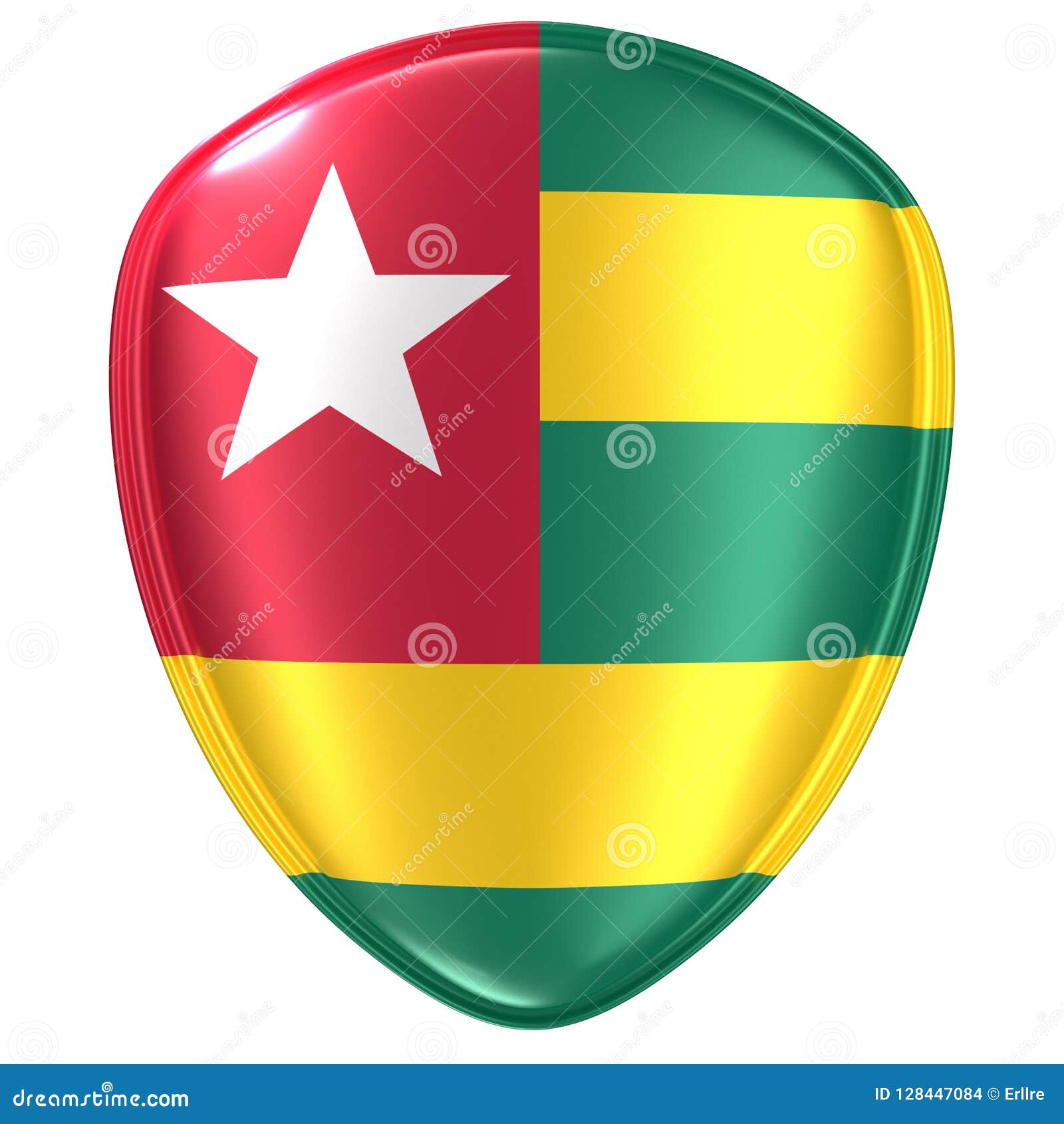 3d Rendering of a Togolese Republic Flag Icon. Stock Illustration ...