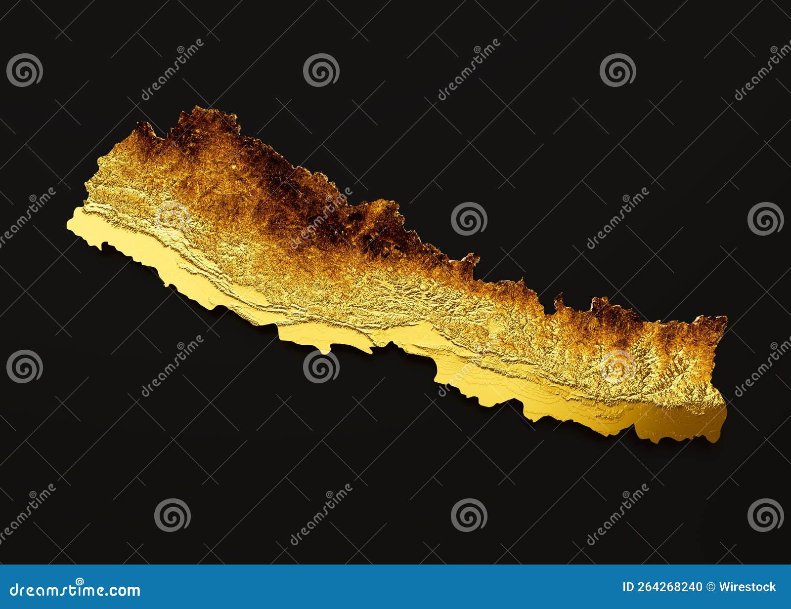 3D Rendering Of The Nepal Geological Map With Green Grass And Rock ...