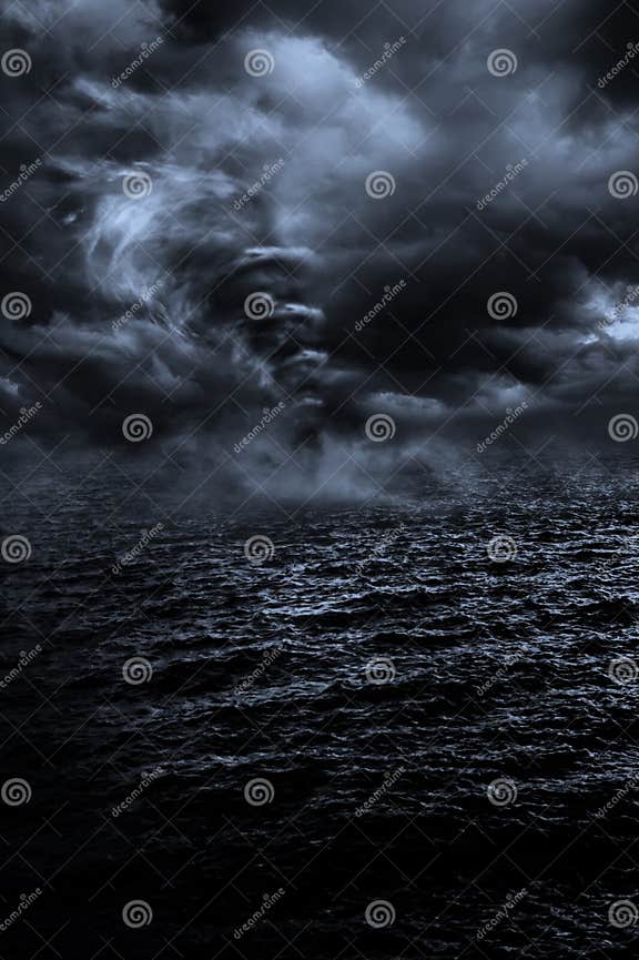 3D Rendering Tornado in the Ocean in the Rainy Stock Photo - Image of ...