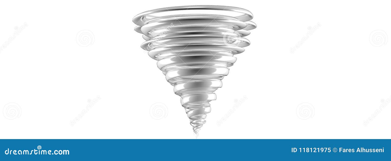 3d Rendering of Tornado with Reflection Isolated on White Stock ...