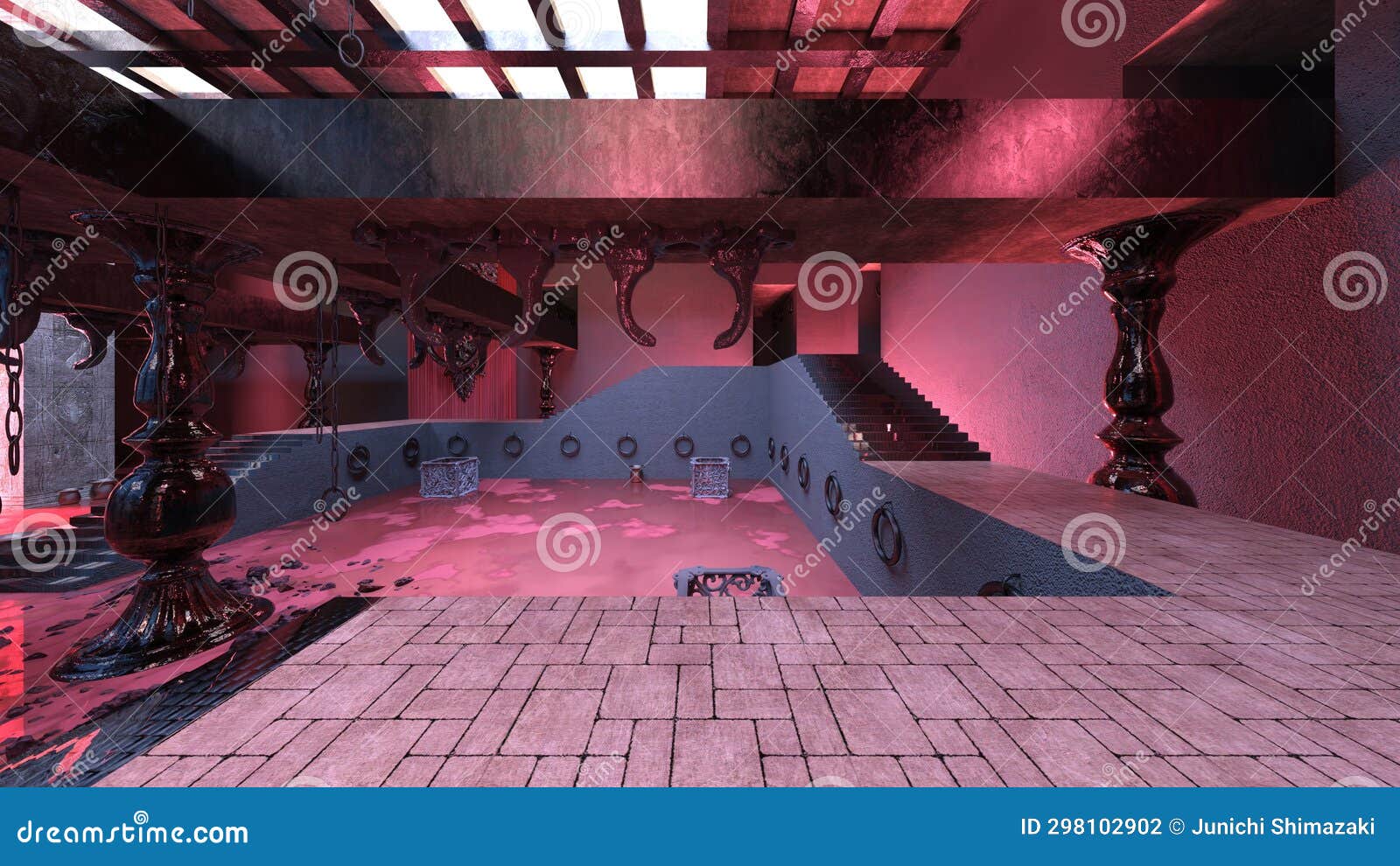 3D Rendering of the Torture Chamber Stock Illustration - Illustration ...