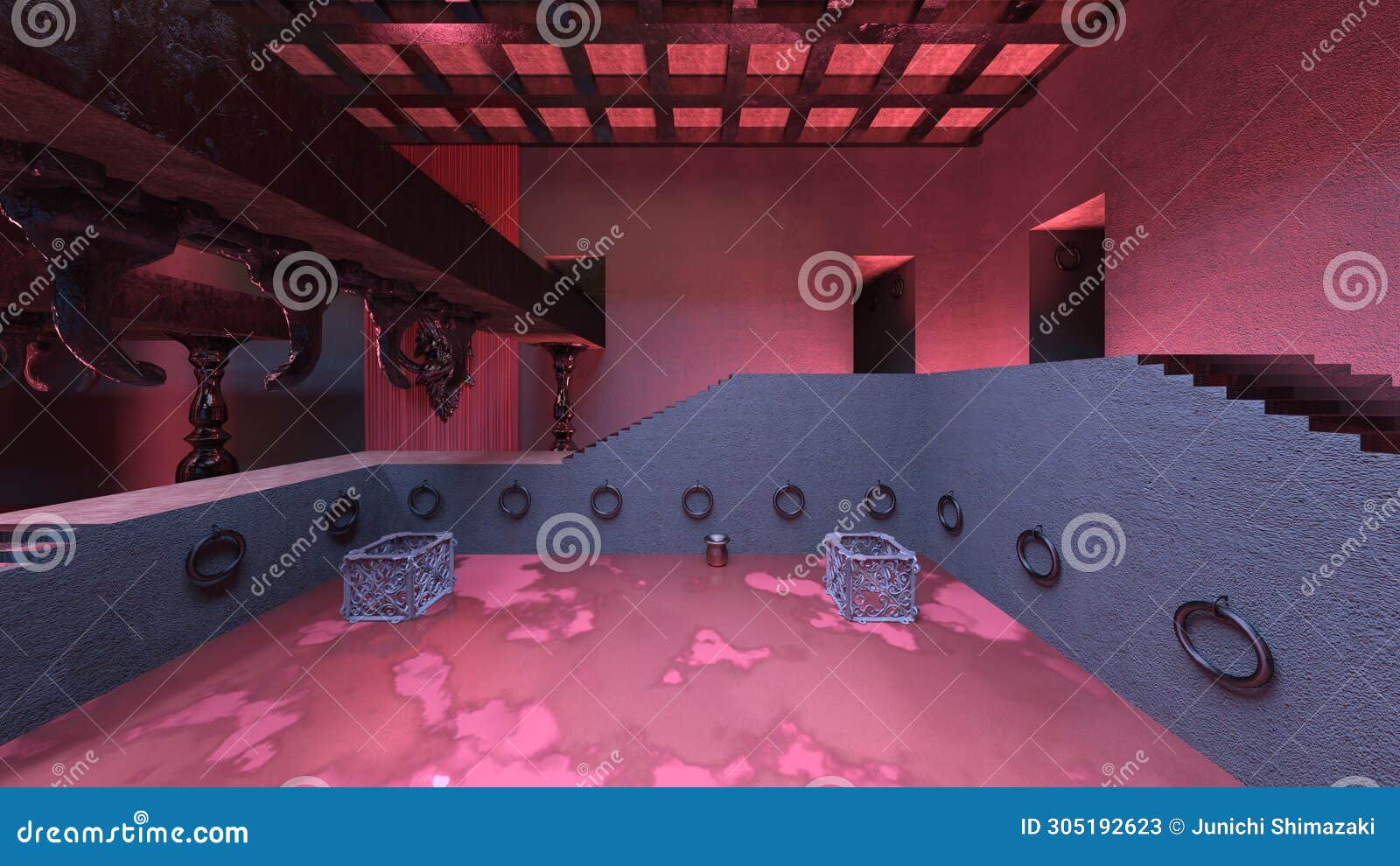 3D Rendering of the Torture Chamber Stock Illustration - Illustration ...