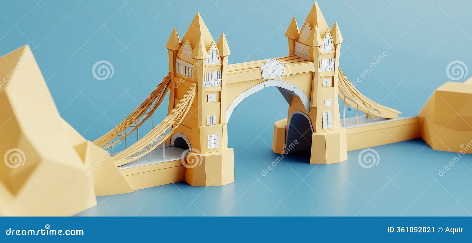 Tower Bridge. 3D Rendering of Tower Bridge in London Simple Low Poly ...