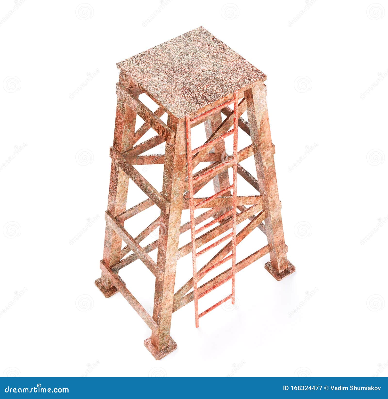 3d Rendering of a Tower Over White Background Stock Illustration ...