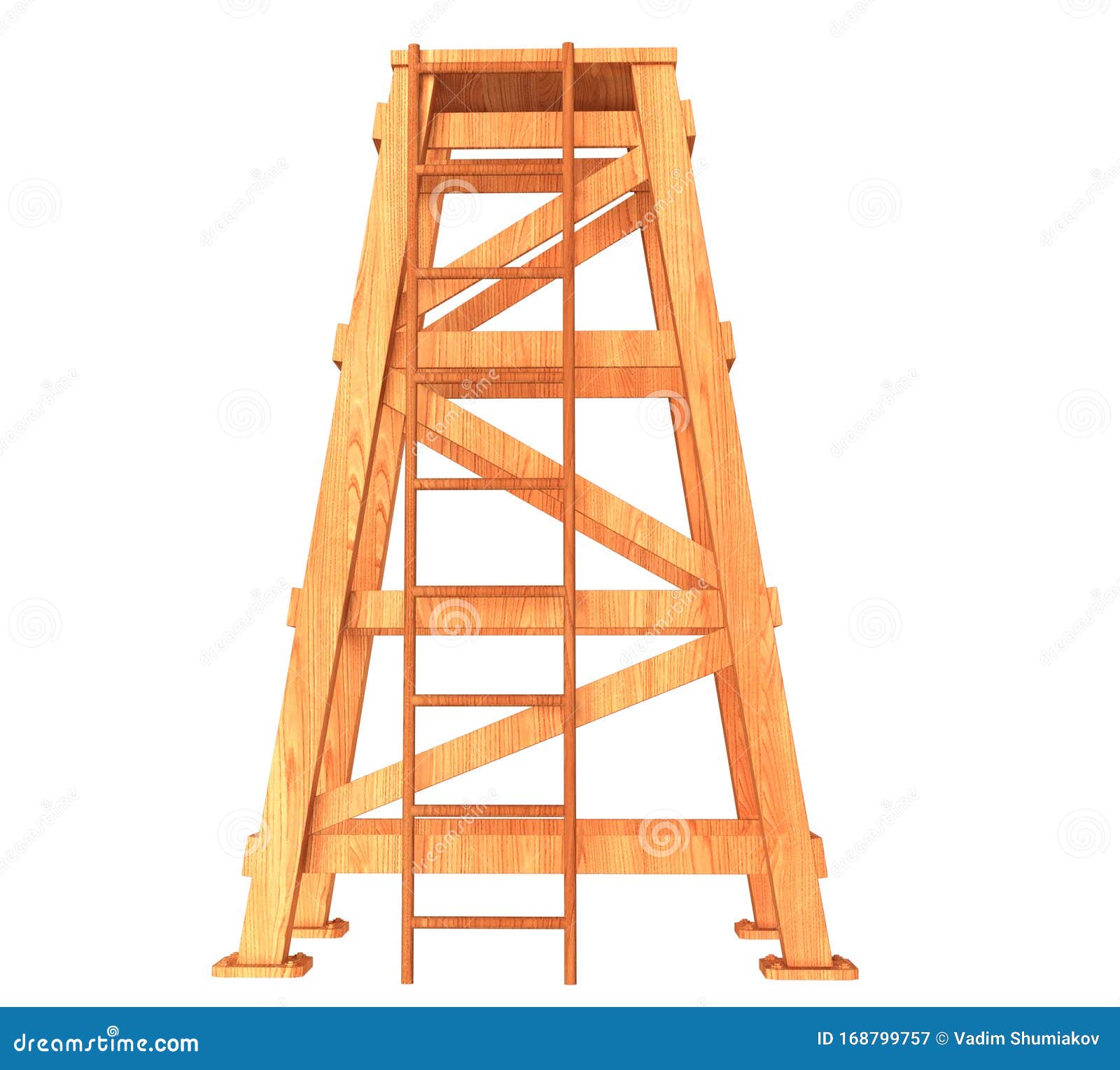 3d Rendering of a Tower Over White Background Stock Illustration ...