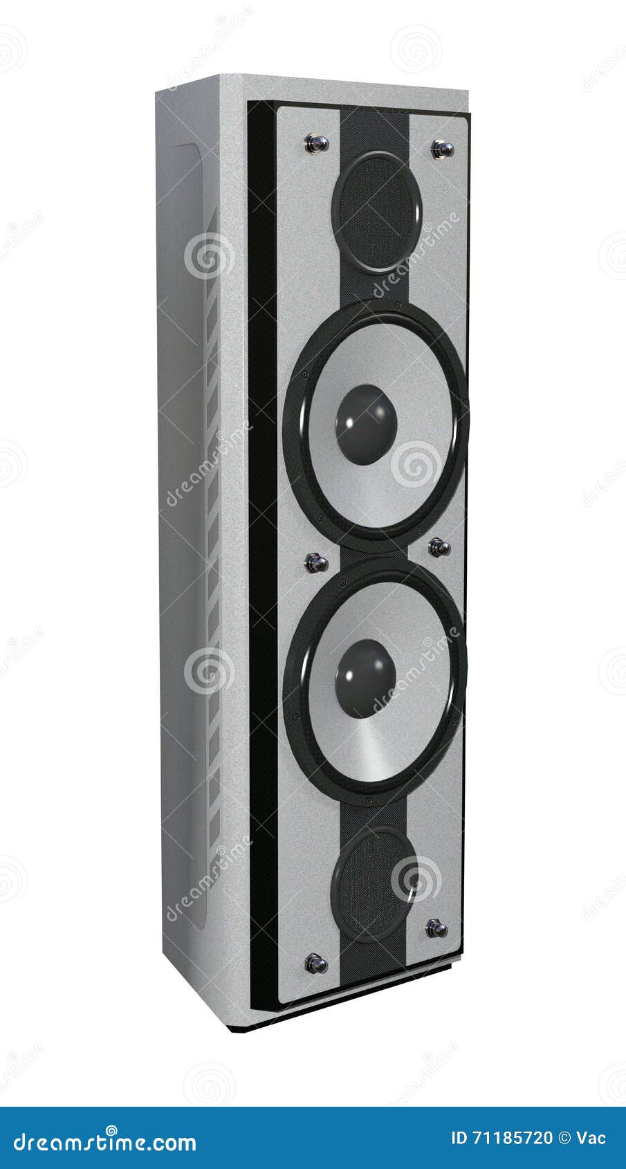 Two Big Tower Sound Speakers Hi-Fi Stereo System. 3D Stock Image ...