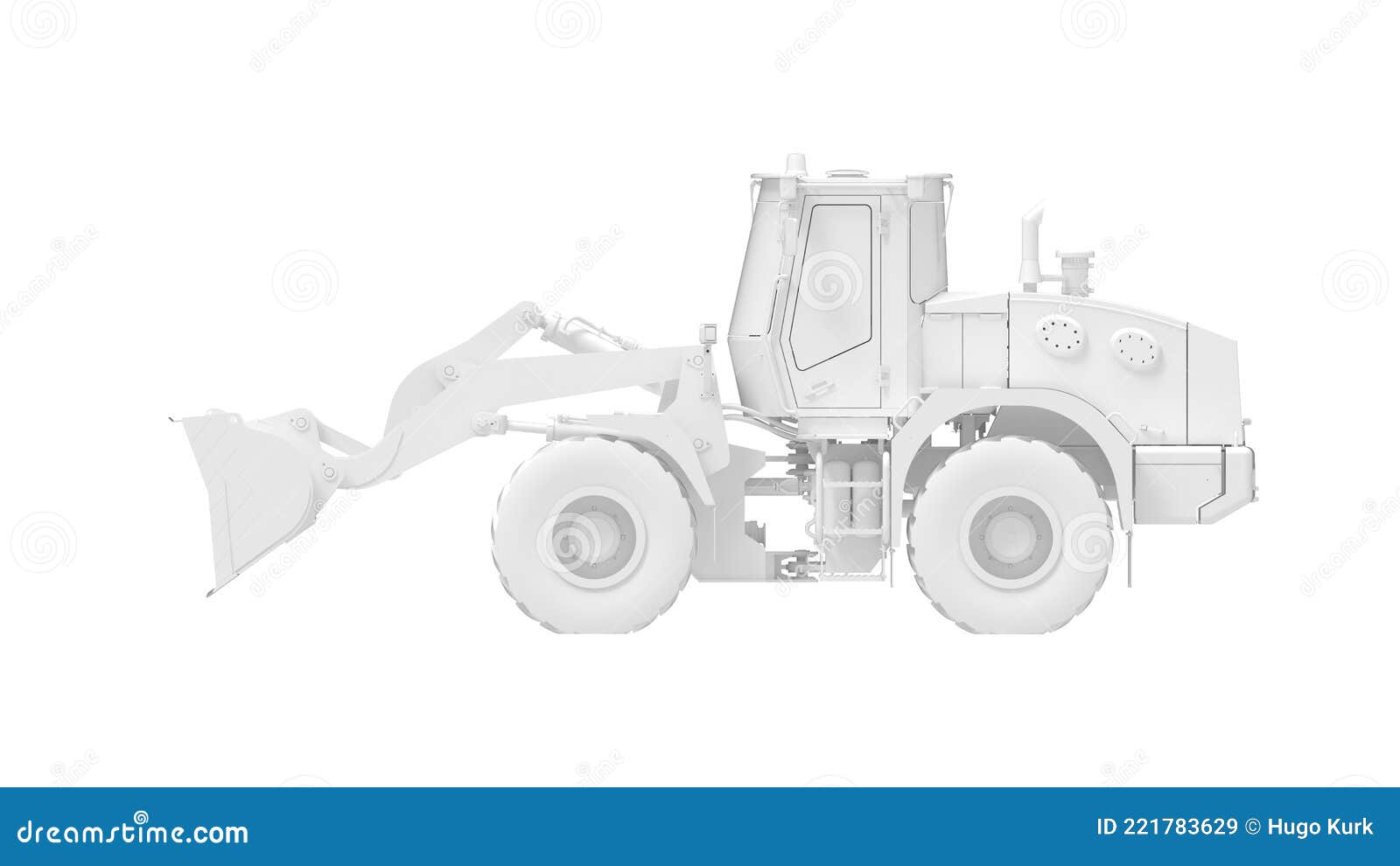 3D Rendering of a Tractor with Double Wheels Vehicle Isolated on White ...