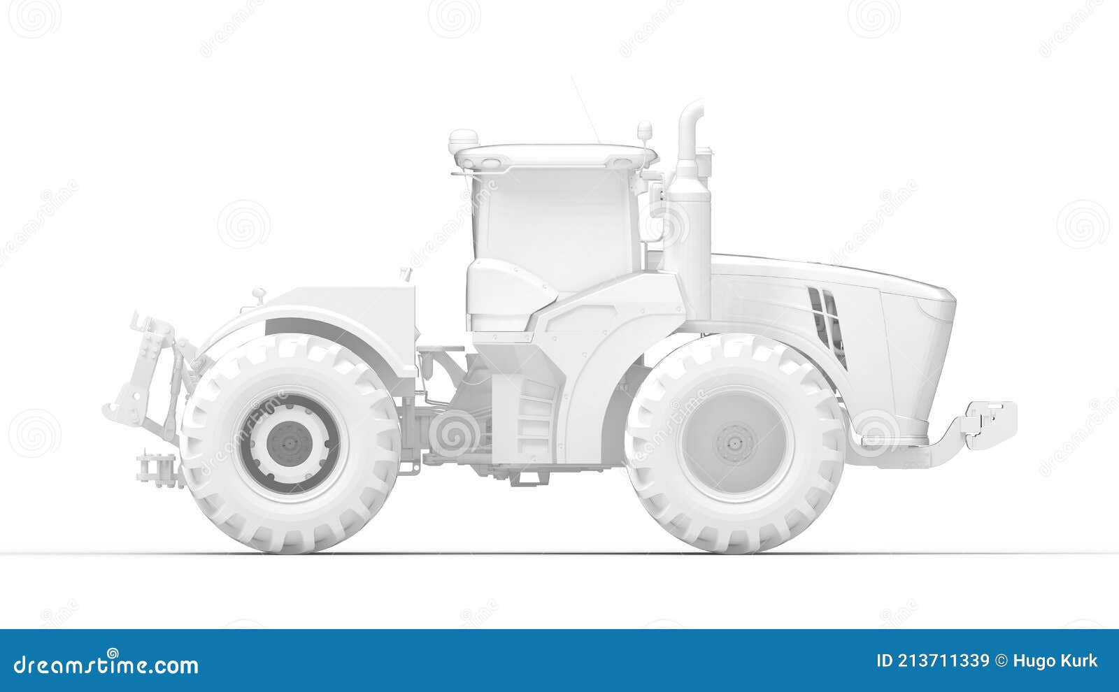 3D Rendering of a Tractor with Double Wheels Vehicle Isolated on White ...