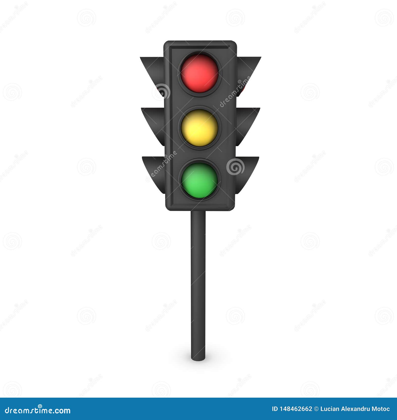 3D Rendering of Traffic Stop Light Stock Illustration - Illustration of ...