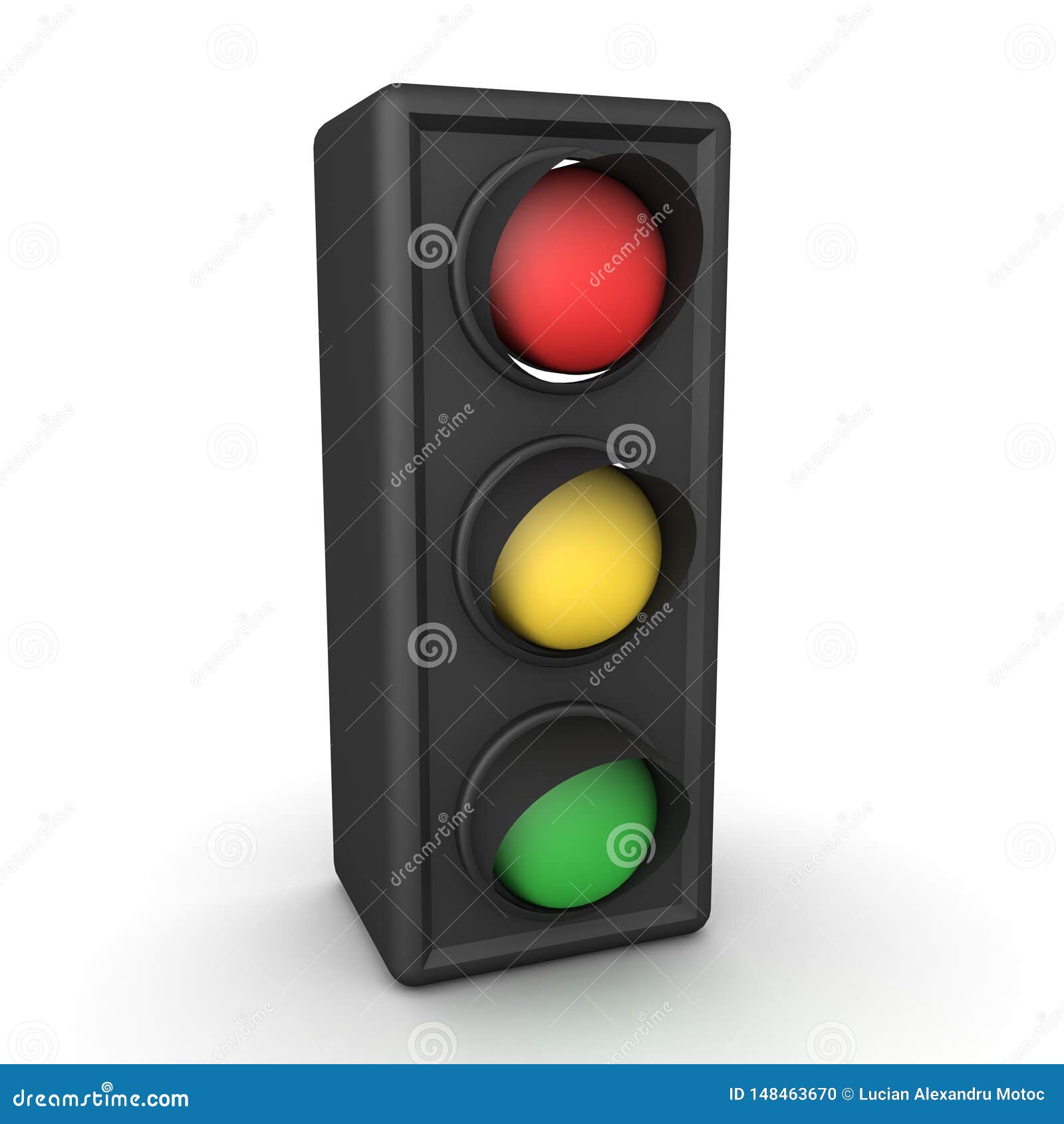 3D Rendering of Traffic Stop Light Stock Illustration - Illustration of ...