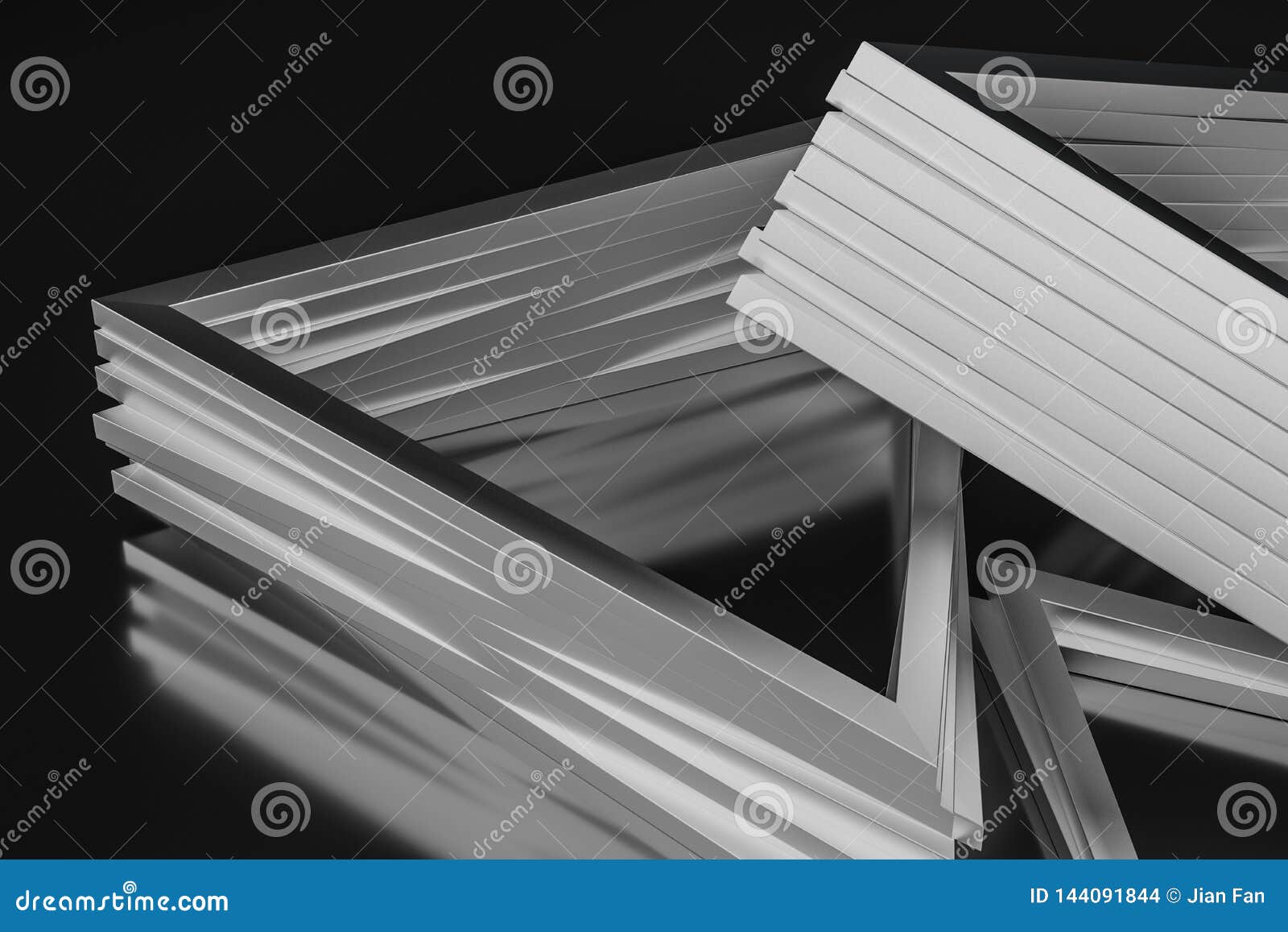 3d Rendering, Triangle Metal Framework, Industrial Background Stock ...
