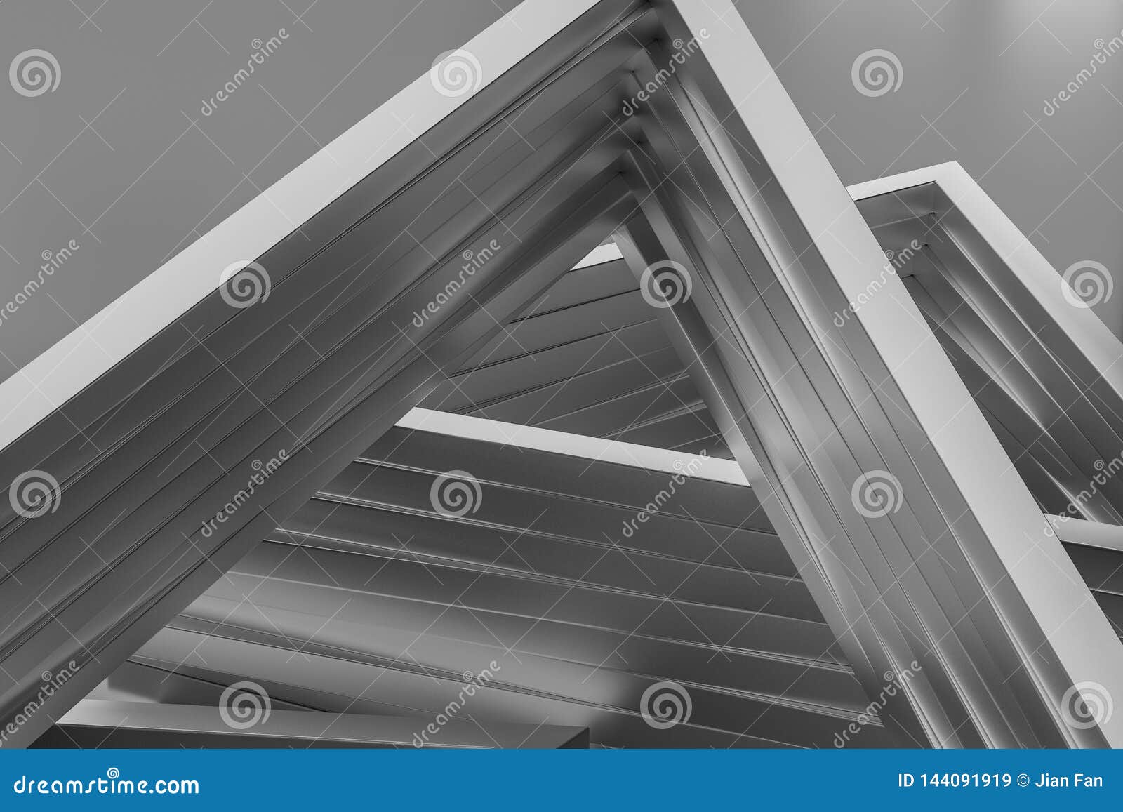 3d Rendering, Triangle Metal Framework, Industrial Background Stock ...