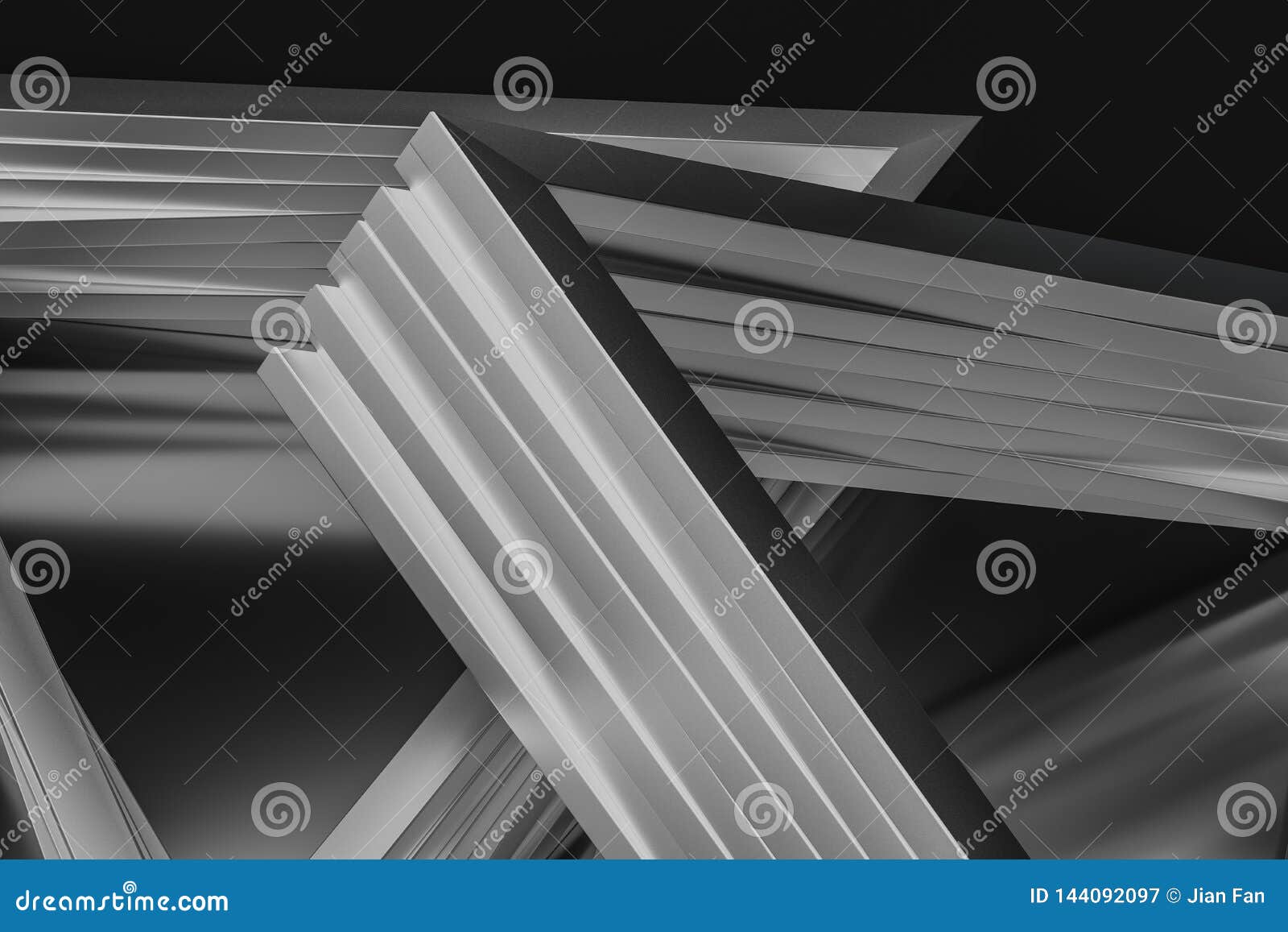 3d Rendering, Triangle Metal Framework, Industrial Background Stock ...