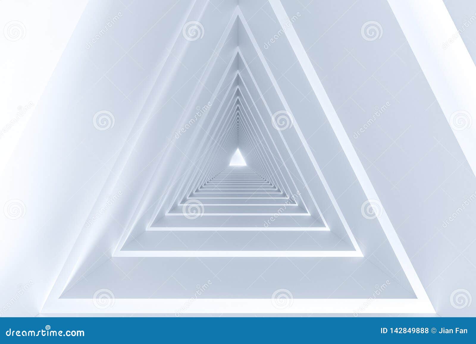 3d Rendering, Triangle Tunnel with Glowing Lines Background Stock ...