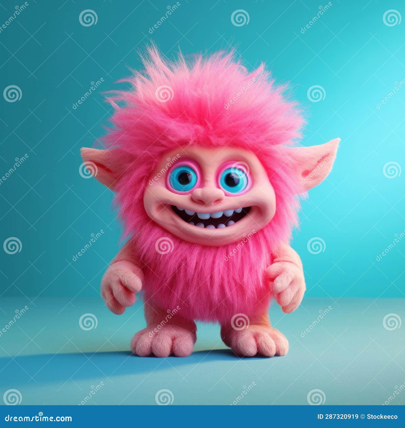 Super Cute Felt Troll: Animated Pink Troll with Playful Coloration ...