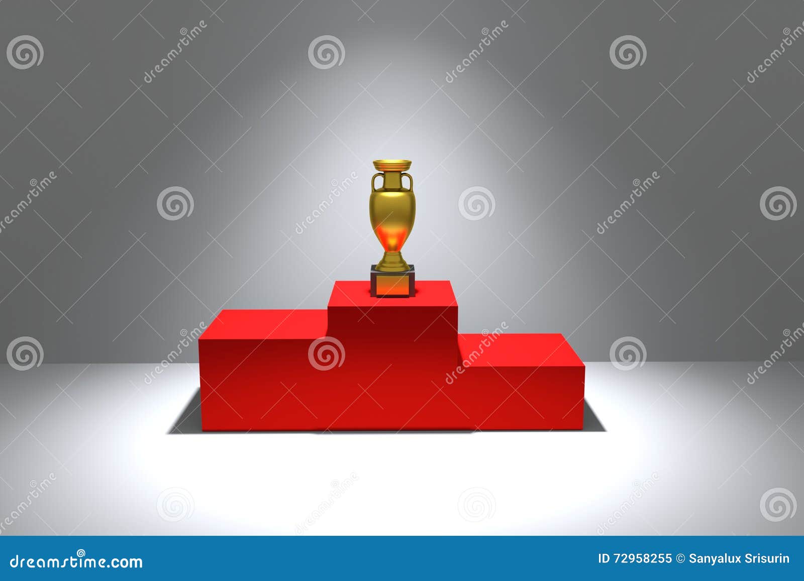3D Rendering of a Trophy on Podium Stock Illustration - Illustration of ...