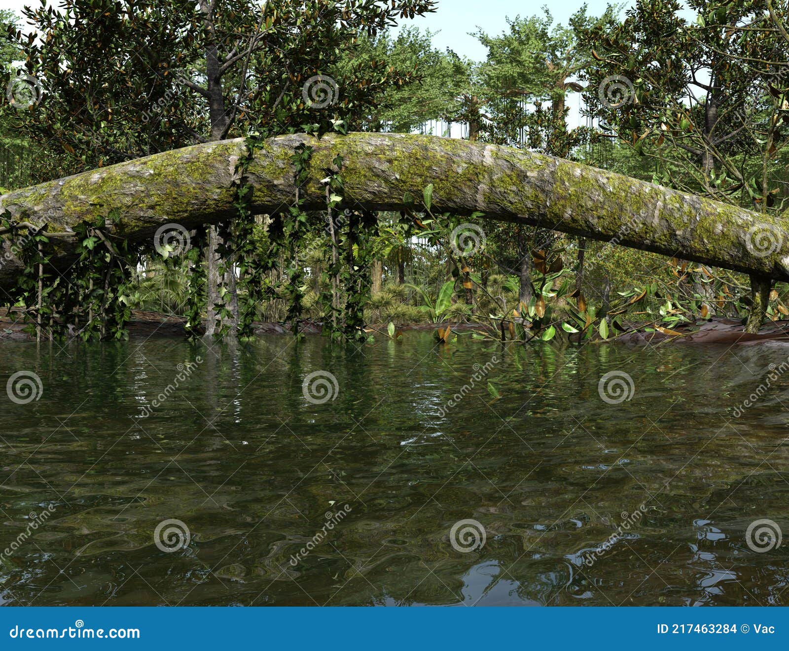 3D Rendering Tropical Rainforest Stock Photo - Image of rainforest ...