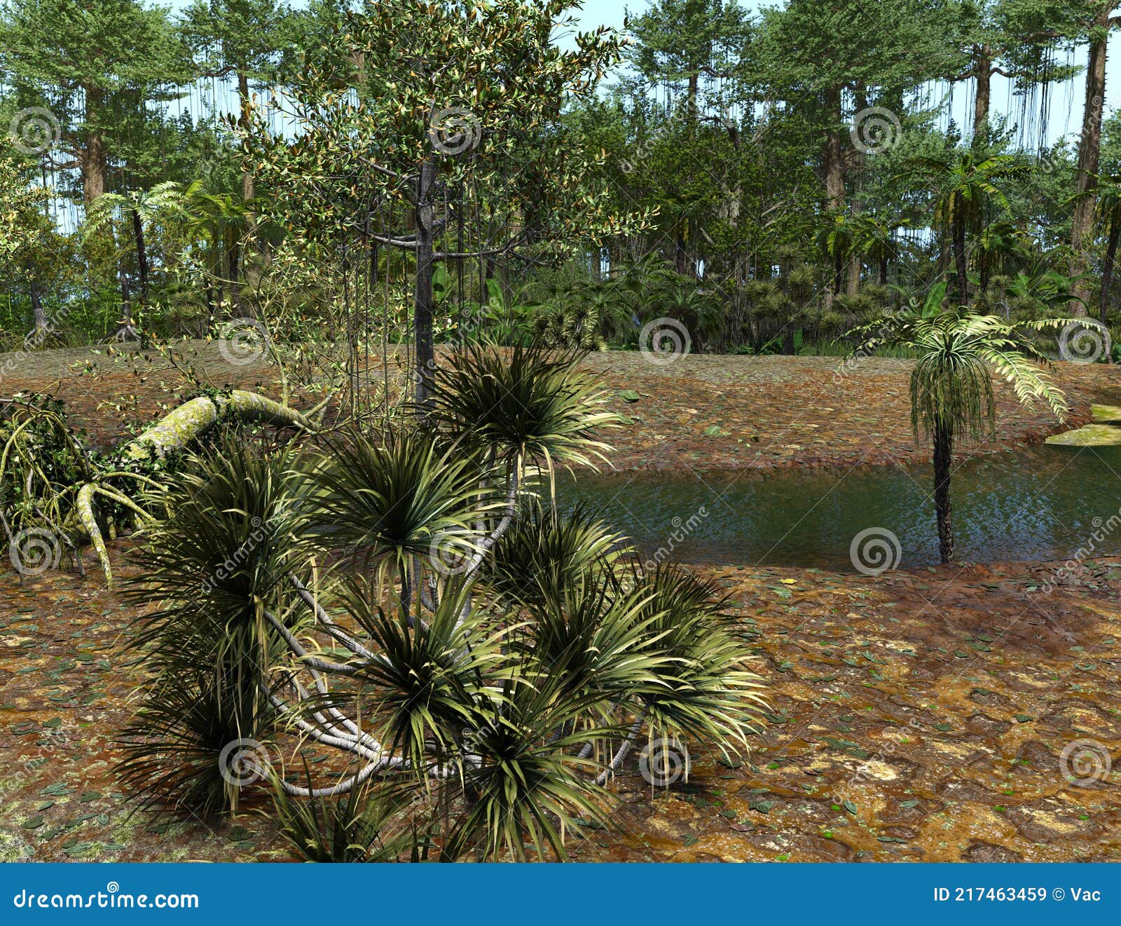 3D Rendering Tropical Rainforest Stock Image - Image of jungle ...