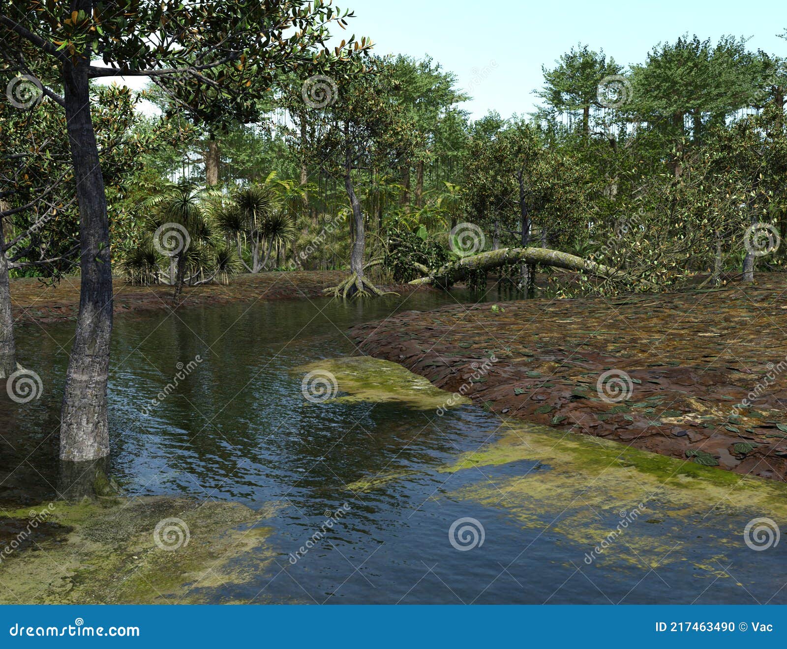 3D Rendering Tropical Rainforest Stock Photo - Image of mangrove ...