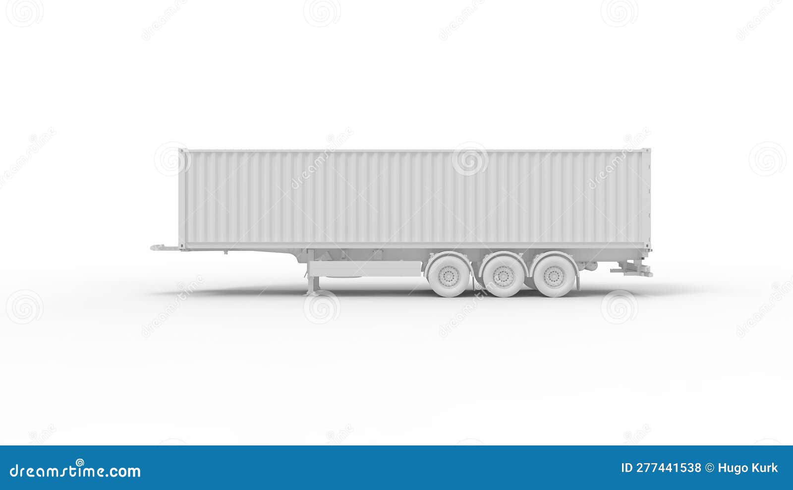 3D Rendering of a Truck Trailer Mockup Isolated in Empty Space Studio ...